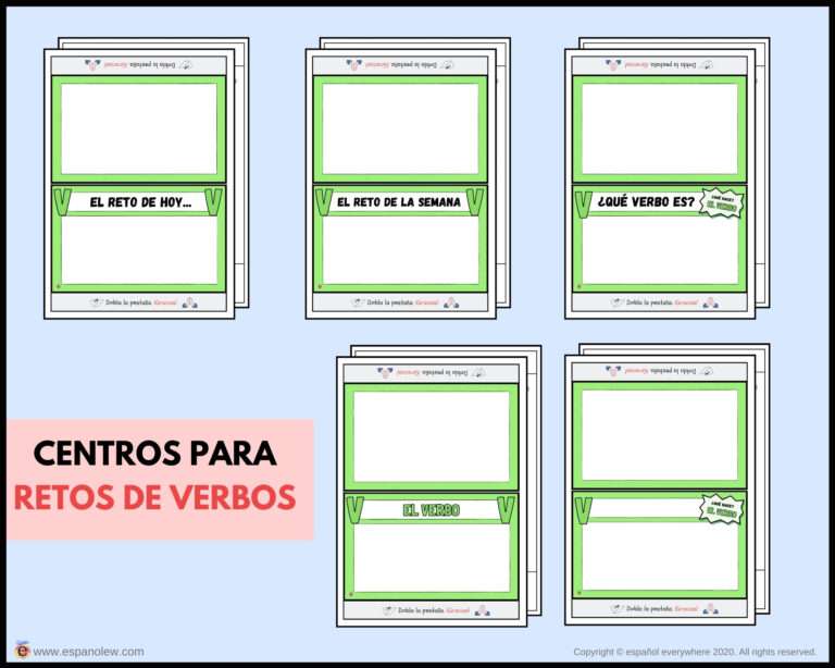 💻 ´Cuelga-verbos I´- Actividades, juegos y minilibros con verbos.