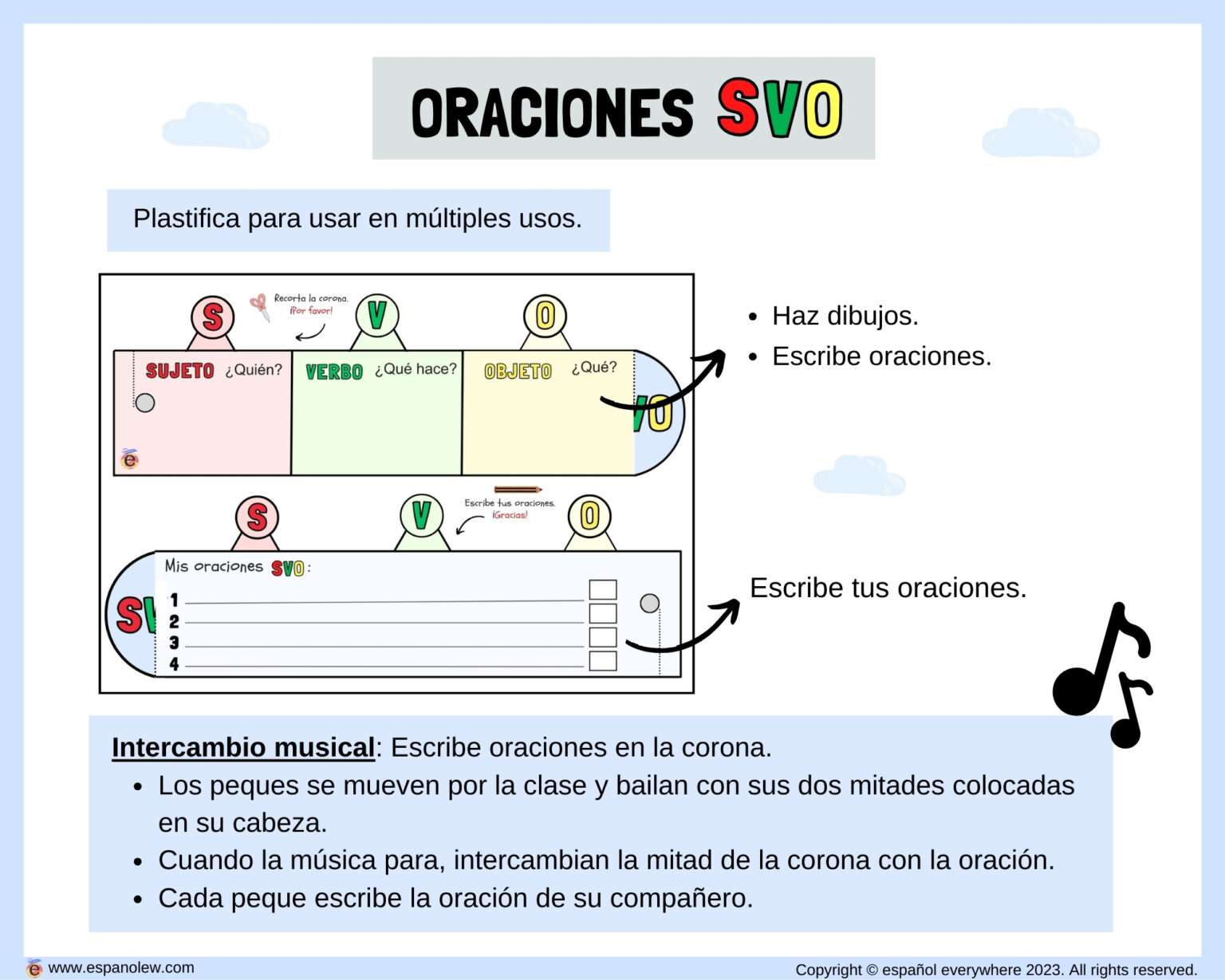 Actividades y juegos con partes de la oración. Cómo formar oraciones ...