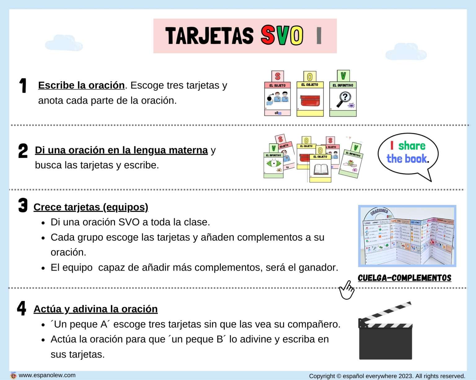 Actividades y juegos con partes de la oración. Cómo formar oraciones ...