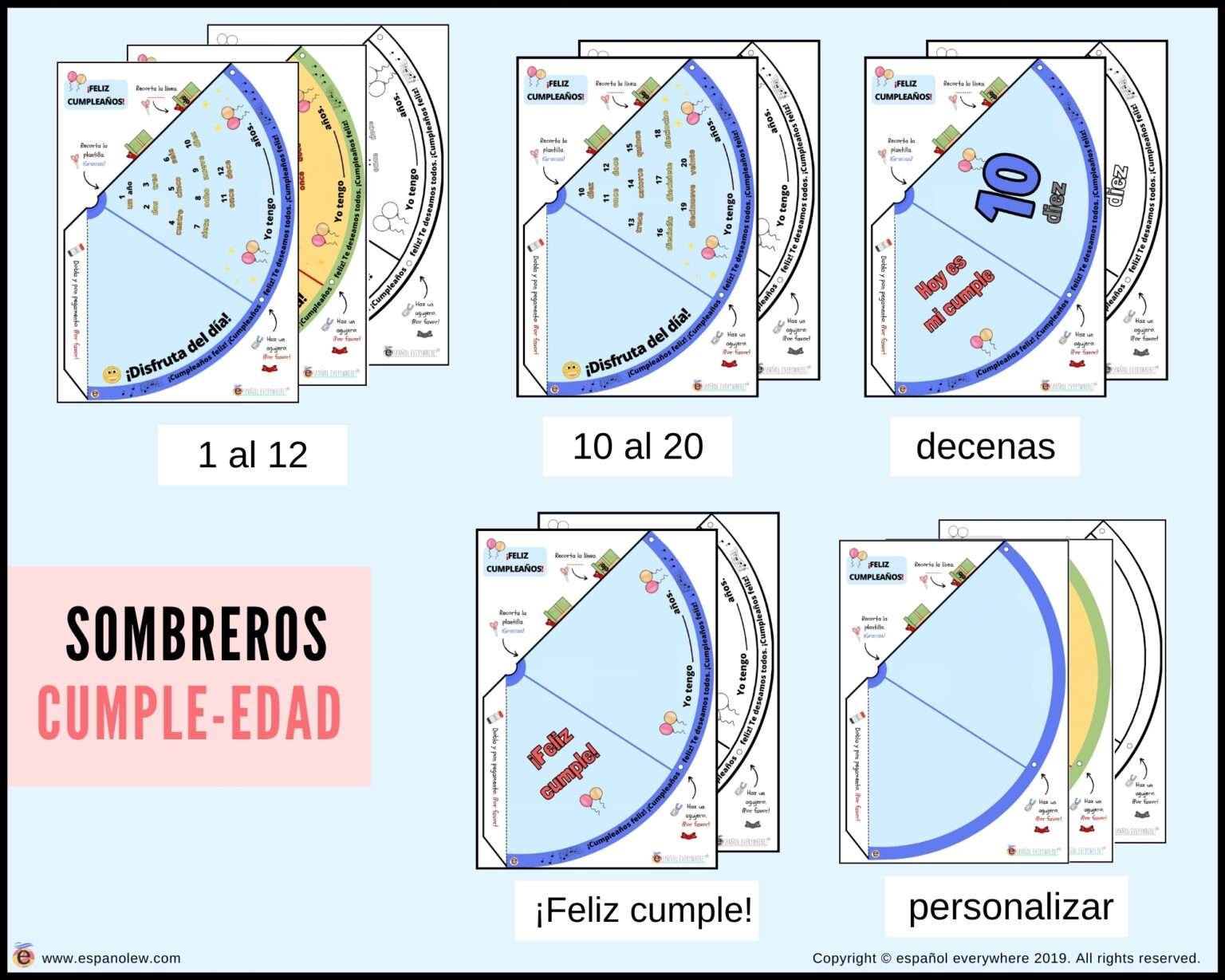 🎉EL SOMBRERO CUMPLE-EDAD. Aprende la edad y celebra cumples.