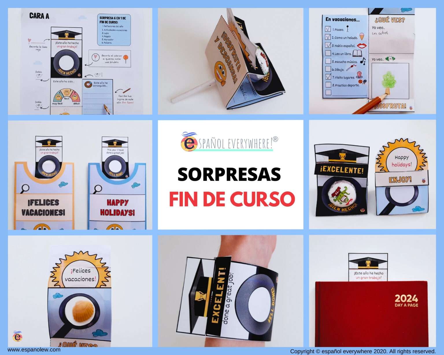💻 Actividades para FIN DE CURSO- 🎉Certificados, claquetas, fichas y juegos