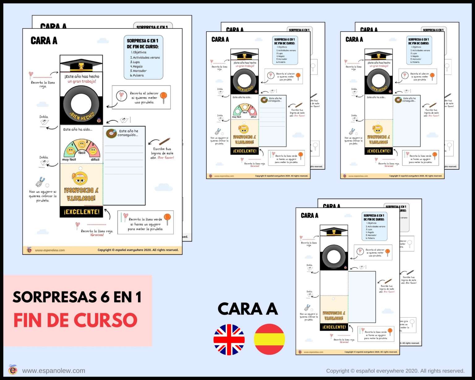 💻 Actividades para FIN DE CURSO- 🎉Certificados, claquetas, fichas y juegos