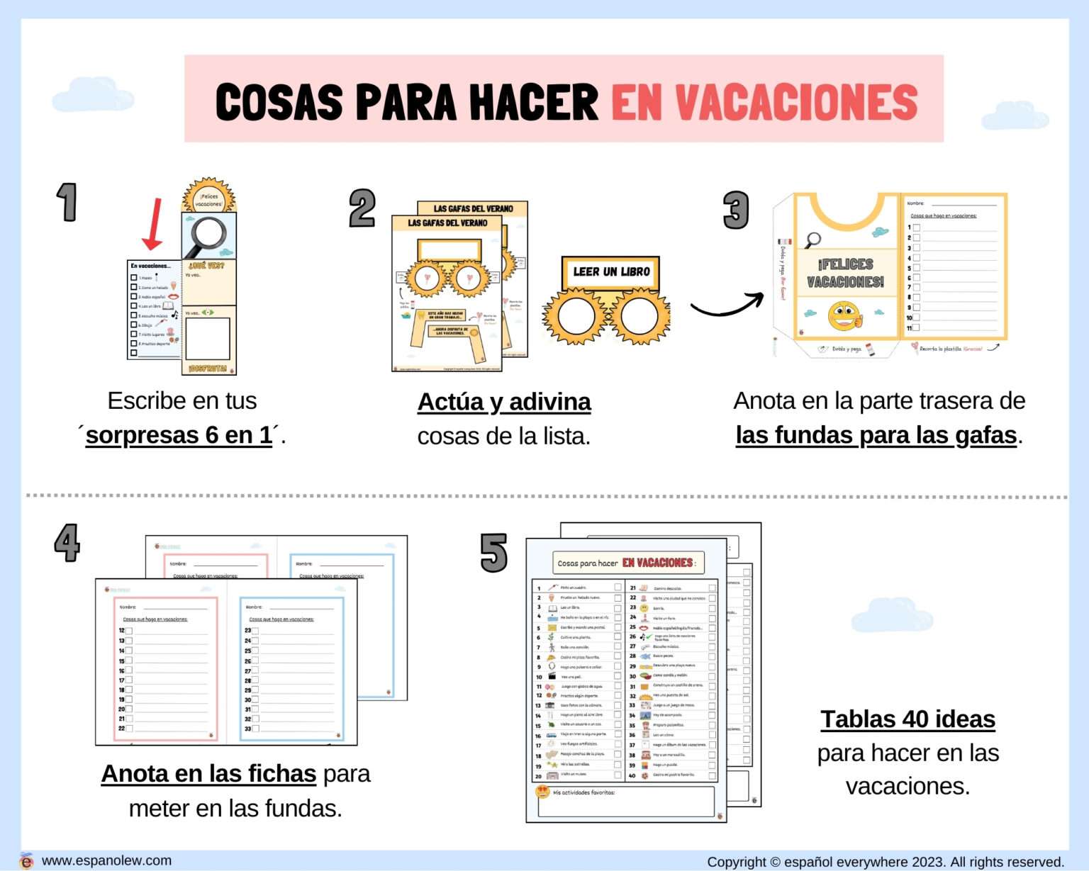 💻 Actividades para FIN DE CURSO- 🎉Certificados, claquetas, fichas y juegos