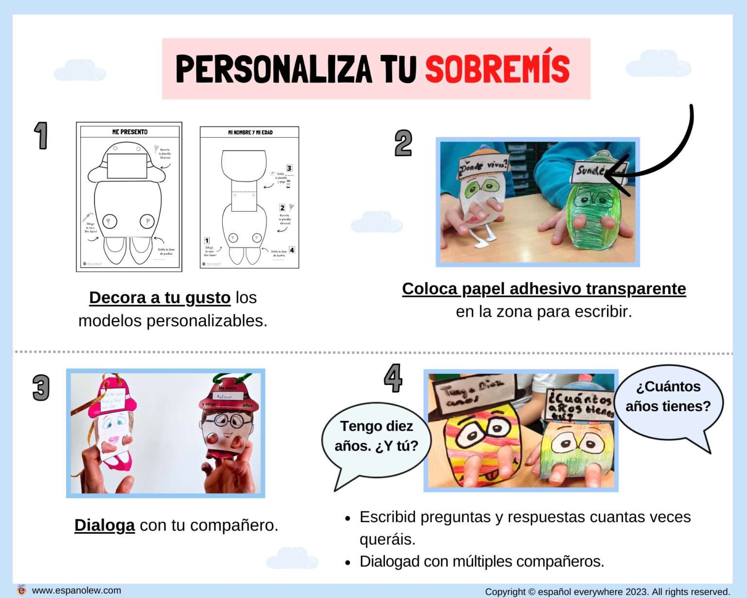 Actividades y juegos para presentarse. Diálogos en clase de español con ...