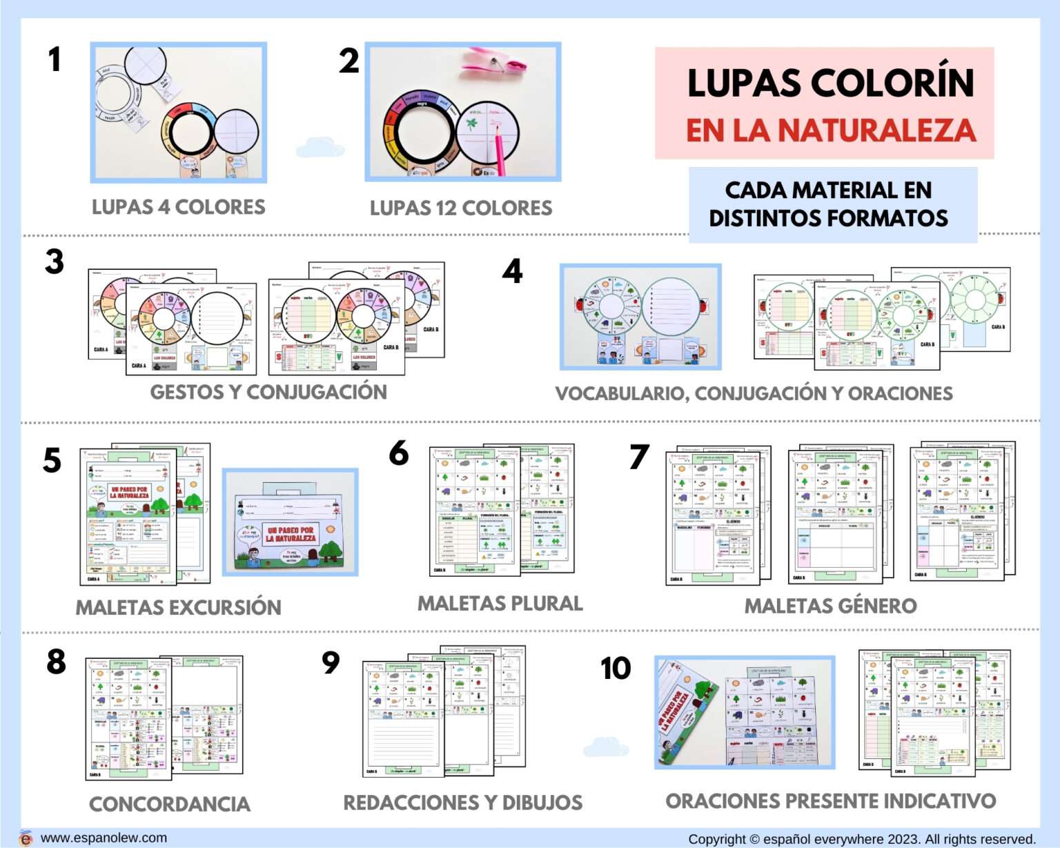 Actividades y vocabulario en la naturaleza para niños. Colores y ...