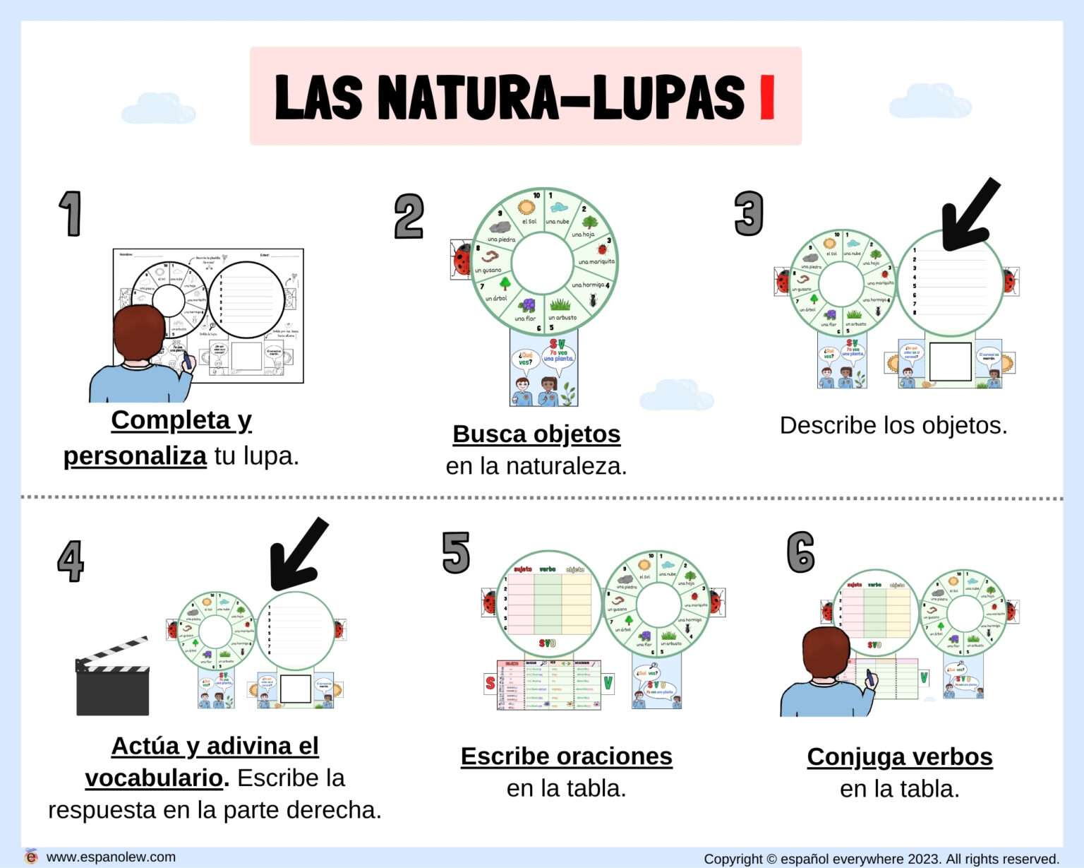 Actividades y vocabulario en la naturaleza para niños. Colores y ...