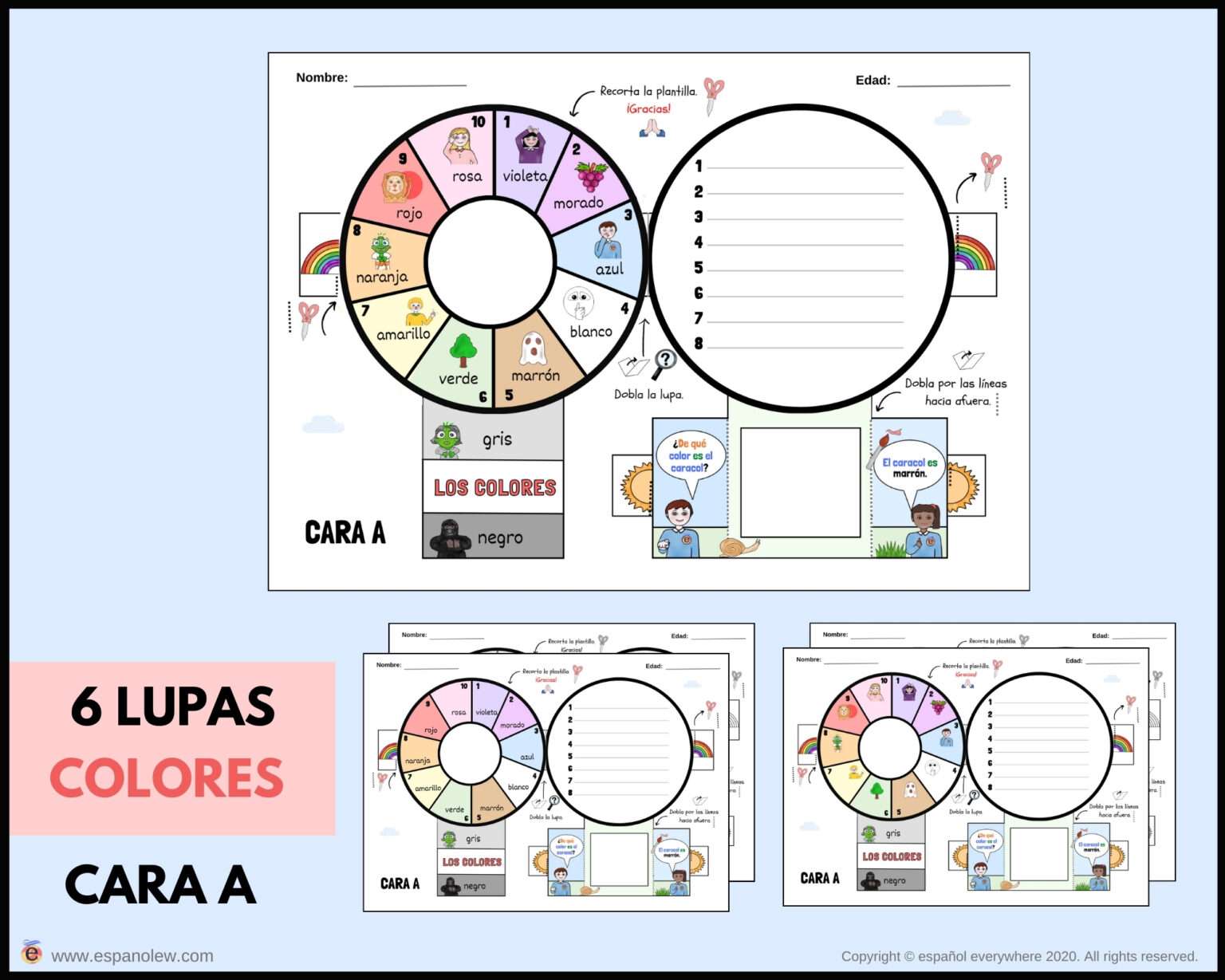 Actividades y vocabulario en la naturaleza para niños. Colores y ...