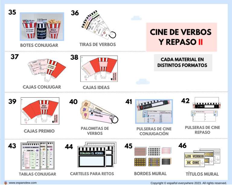 🎬´El amigo actor´. Actividades de repaso. VERBOS Y VOCABULARIO Fiesta ...