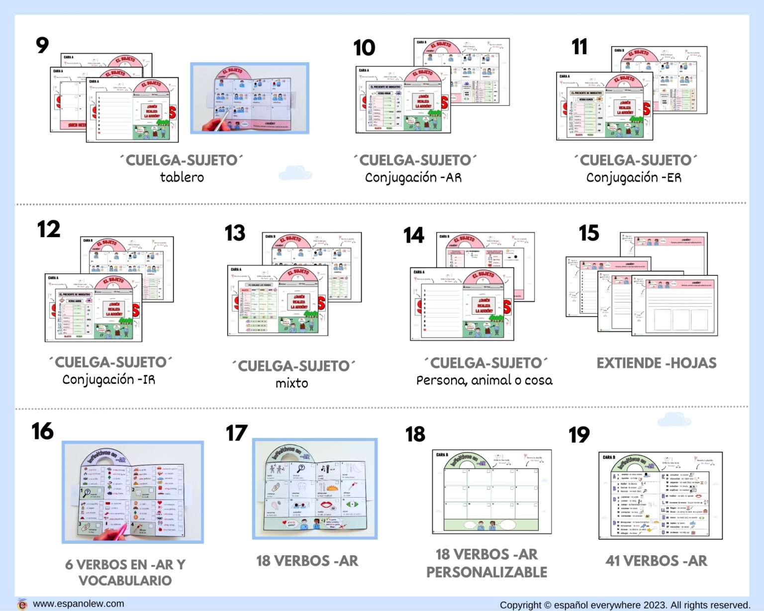 Libros con partes de la oración. Sujeto, verbo y objeto. Cómo formar ...