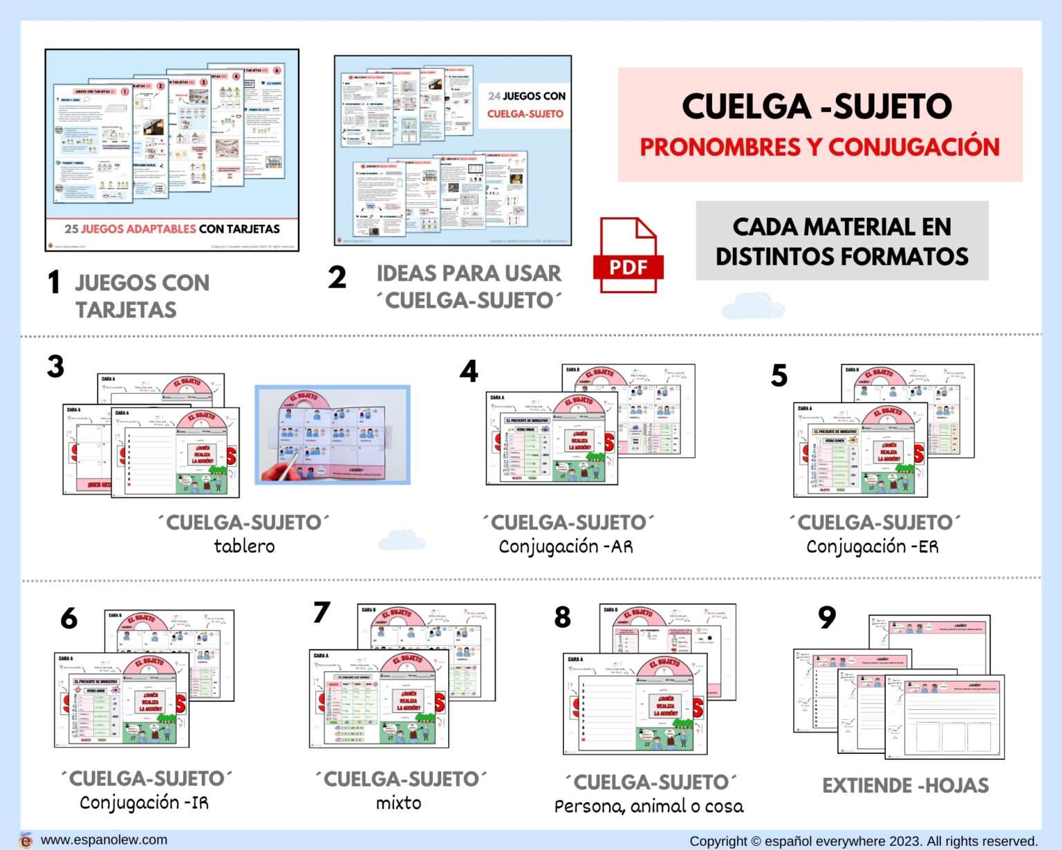 💻 ´Rincón sujeto (I)´- Actividades, juegos y minilibros con pronombres ...