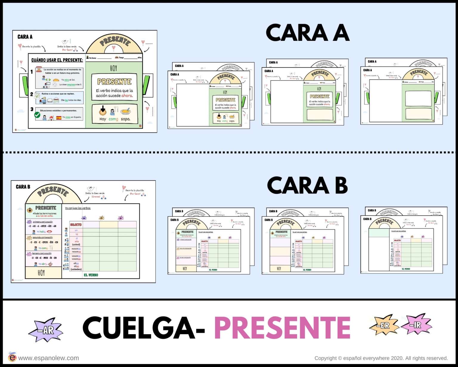 Actividades y juegos con verbos y conjugación. Gramática y partes de la ...