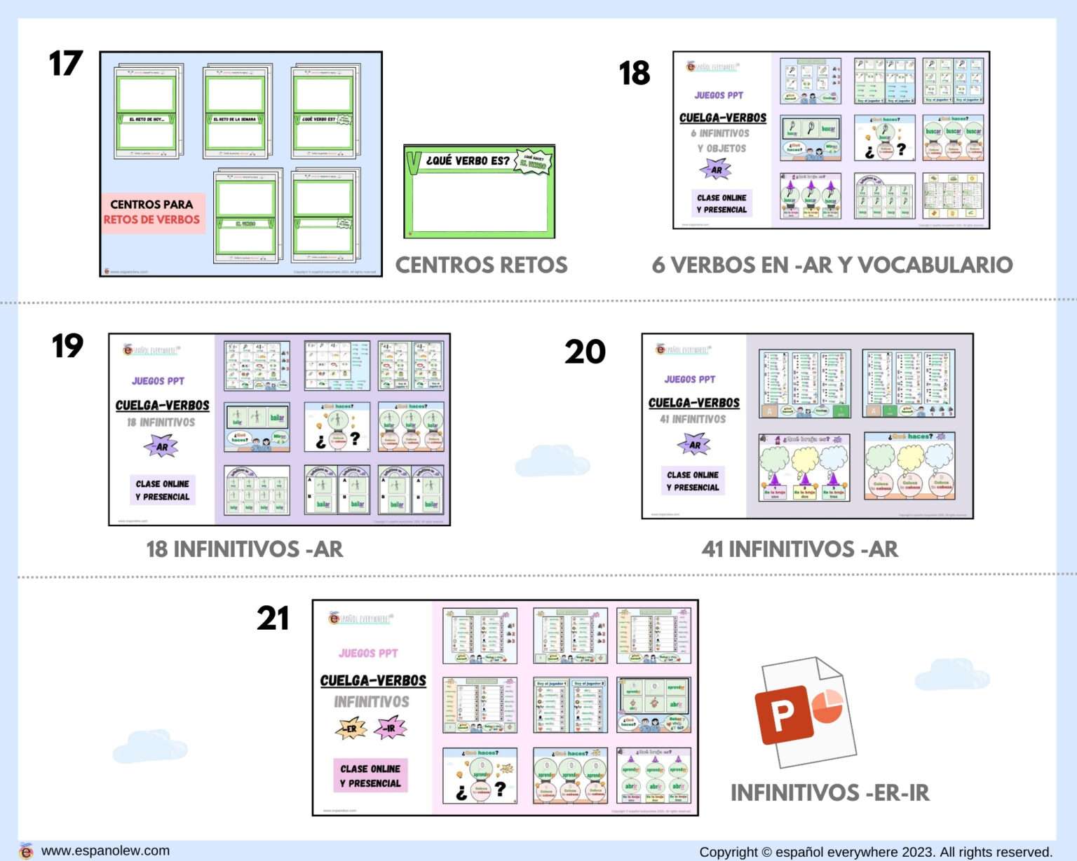 Actividades y juegos con verbos y conjugación. Gramática y partes de la ...