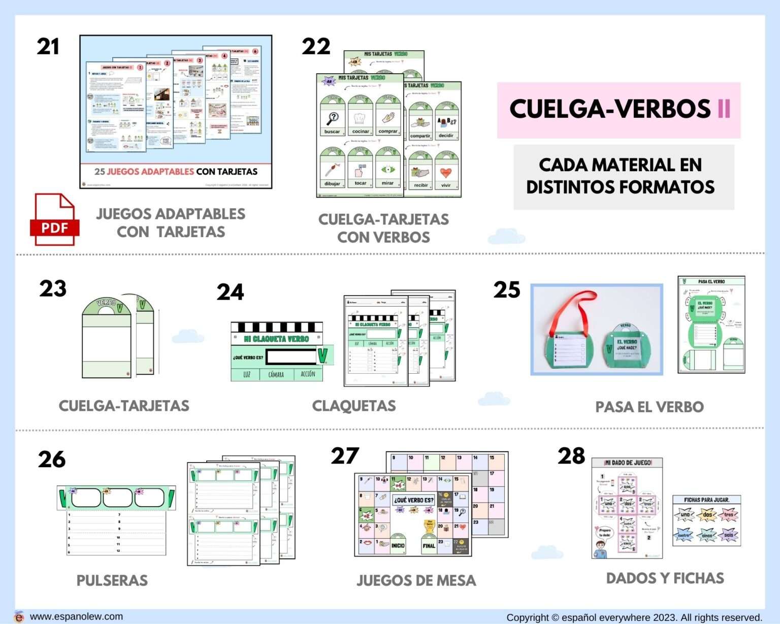 Actividades y juegos con verbos y conjugación. Gramática y partes de la ...