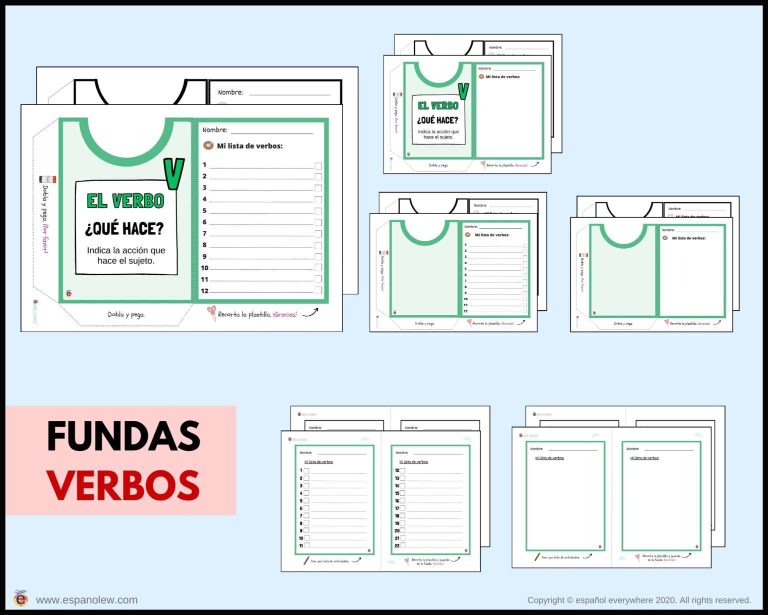 Actividades y juegos con verbos y conjugación. Gramática y partes de la ...