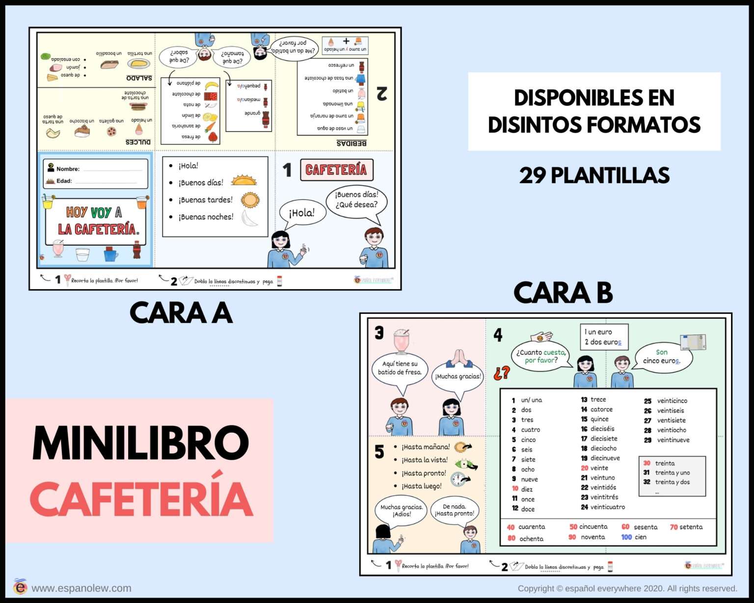 💡Juego de rol ´EN LA CAFETERÍA´. Clase de español para niños.
