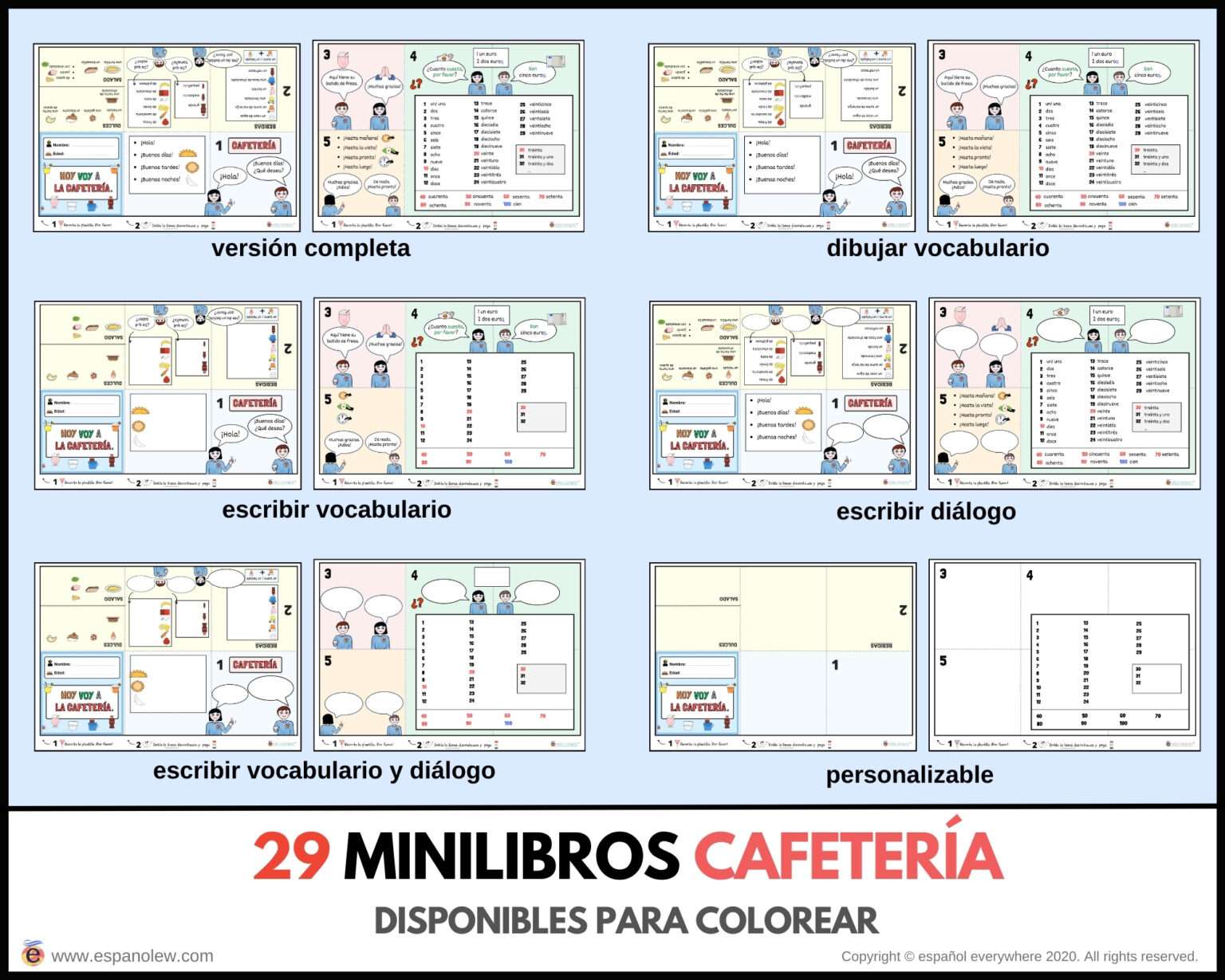 💡Juego de rol ´EN LA CAFETERÍA´. Clase de español para niños.