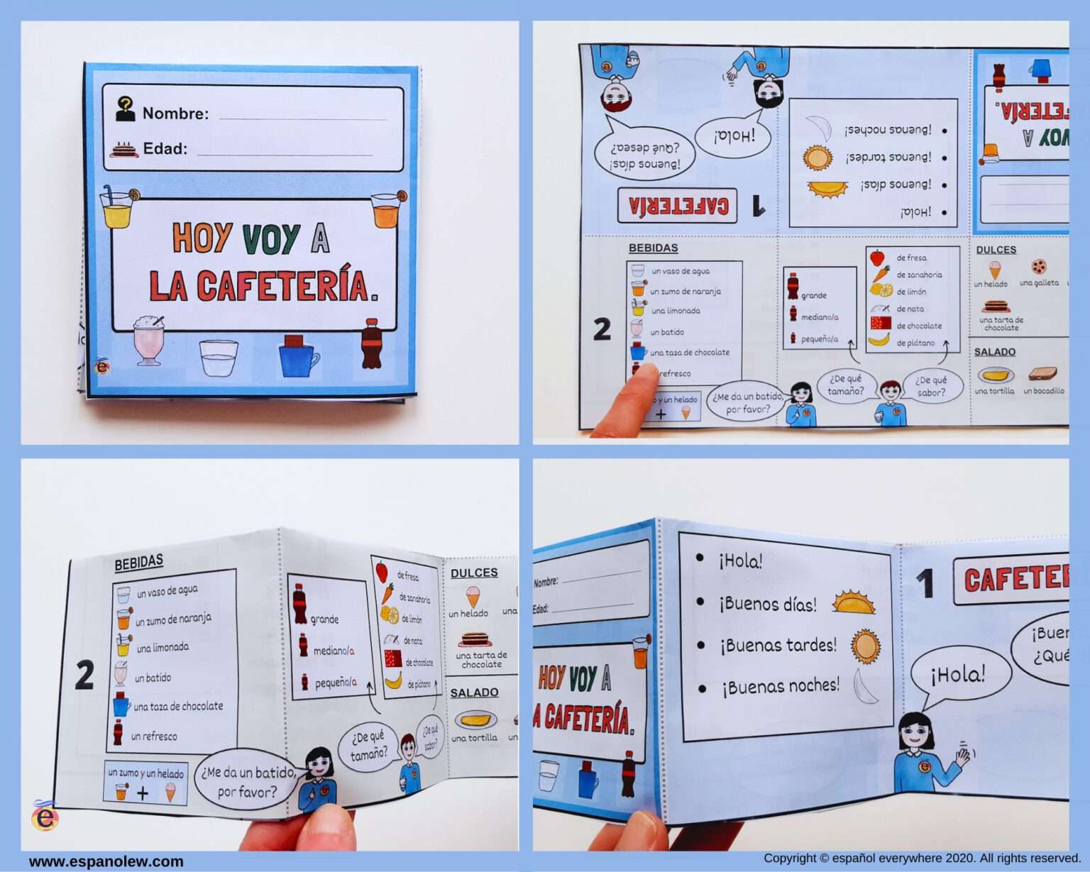 💡Juego de rol ´EN LA CAFETERÍA´. Clase de español para niños.