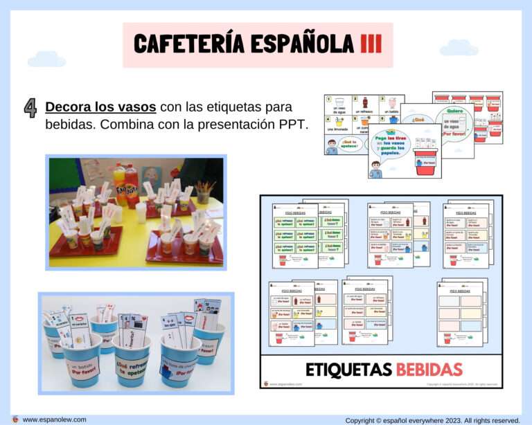 💡Juego de rol ´EN LA CAFETERÍA´. Clase de español para niños.