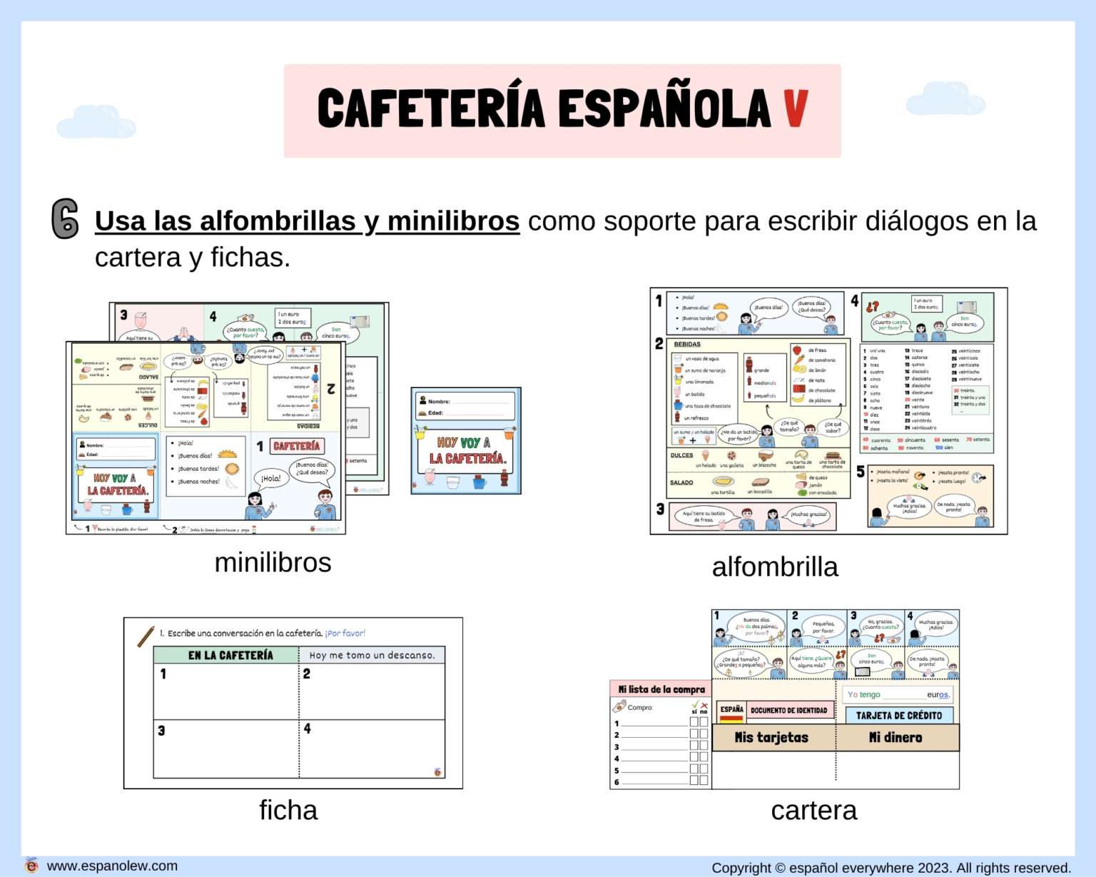 💡Juego de rol ´EN LA CAFETERÍA´. Clase de español para niños.