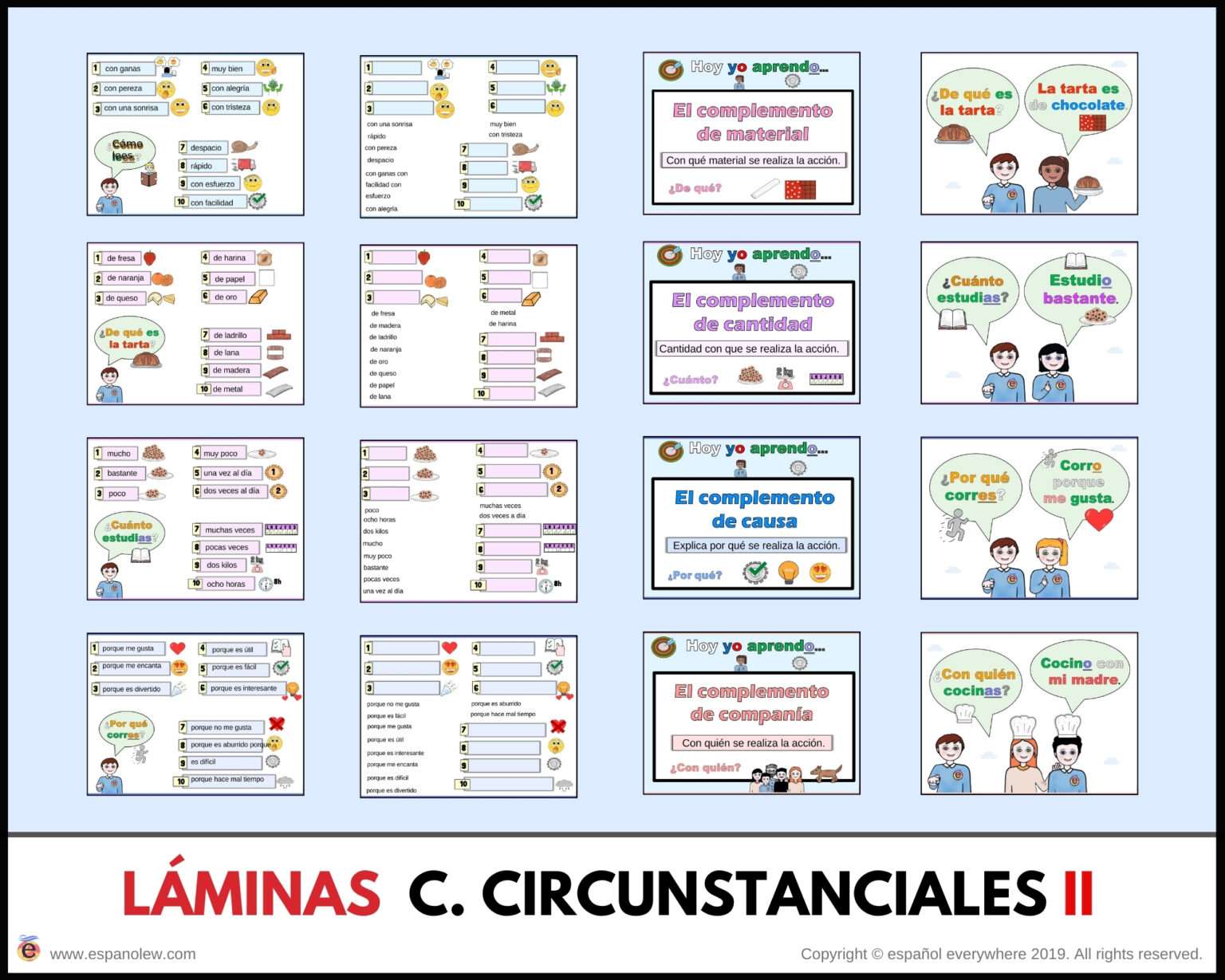 Complementos circunstanciales. Partes de la oración. Como formar ...