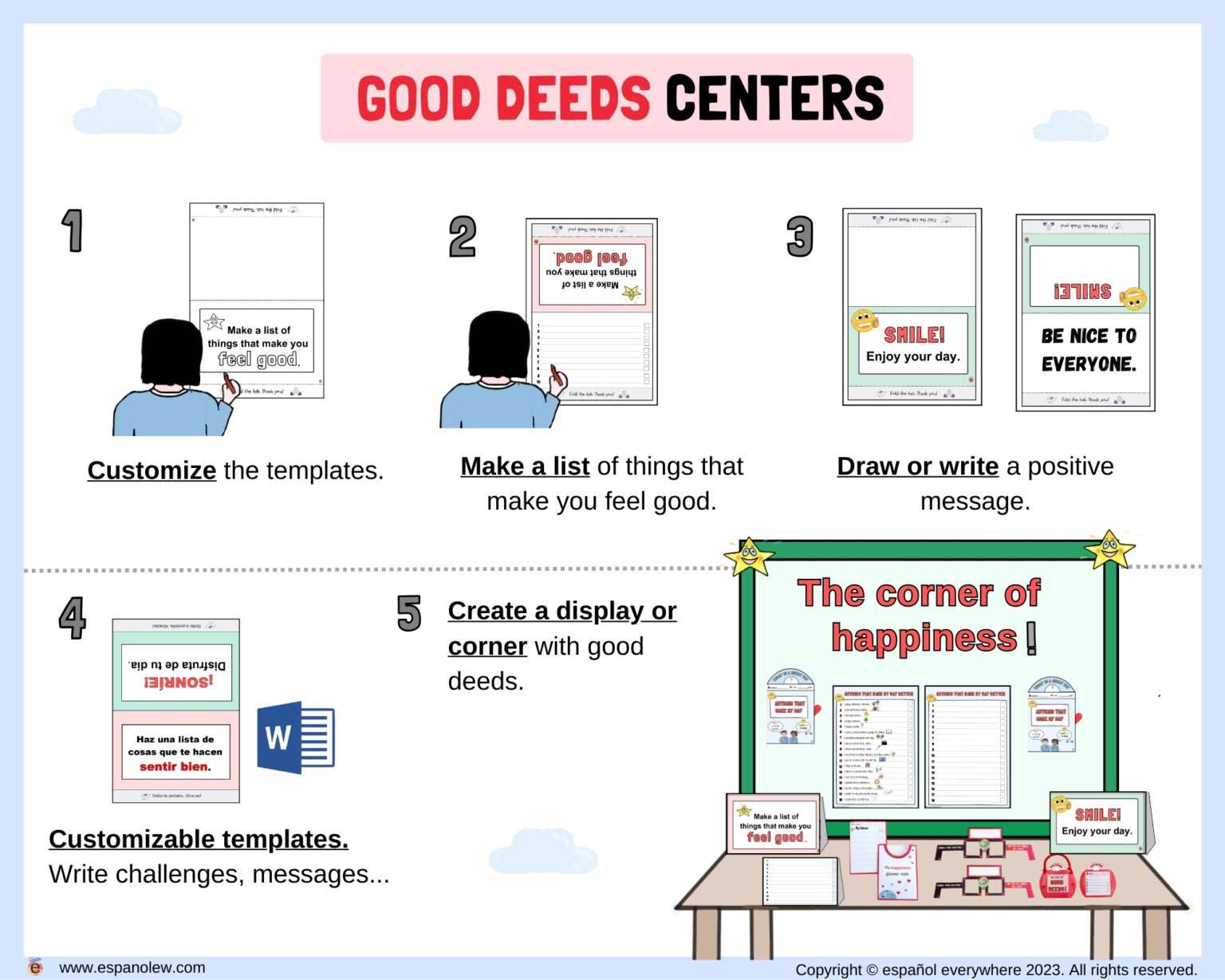 Good deeds at school examples. Acts of kindness. Ways to be kind at ...