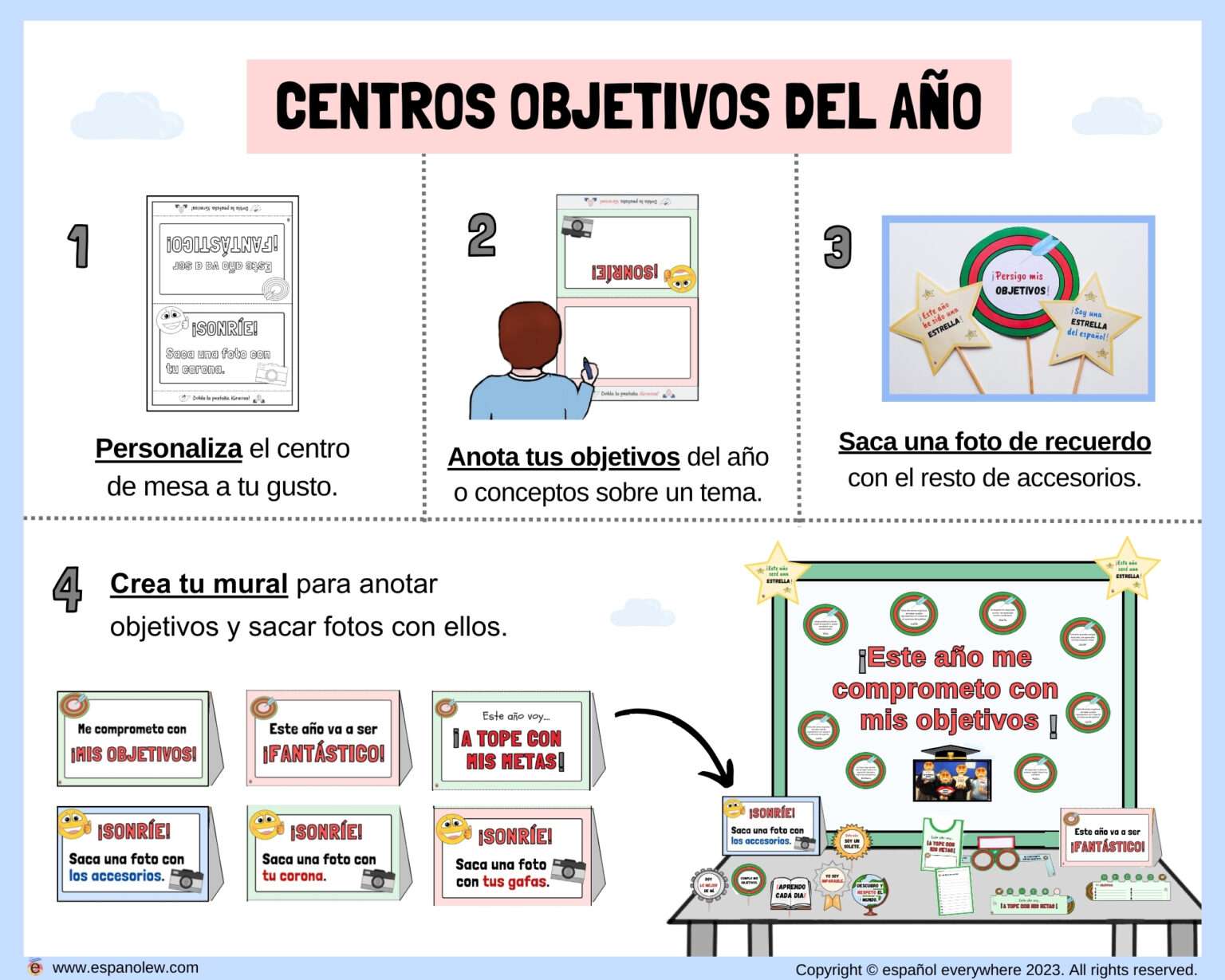 Objetivos del año. Actividaes para la vuelta al cole. Mis metas y ...