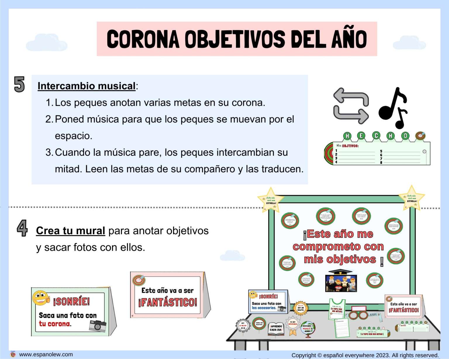 Objetivos del año. Actividaes para la vuelta al cole. Mis metas y ...
