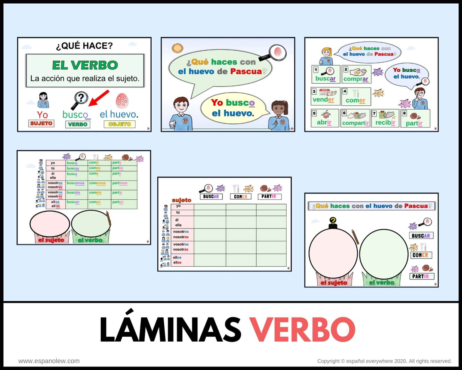 💻Actividades y juegos con verbos. Conjugación española.