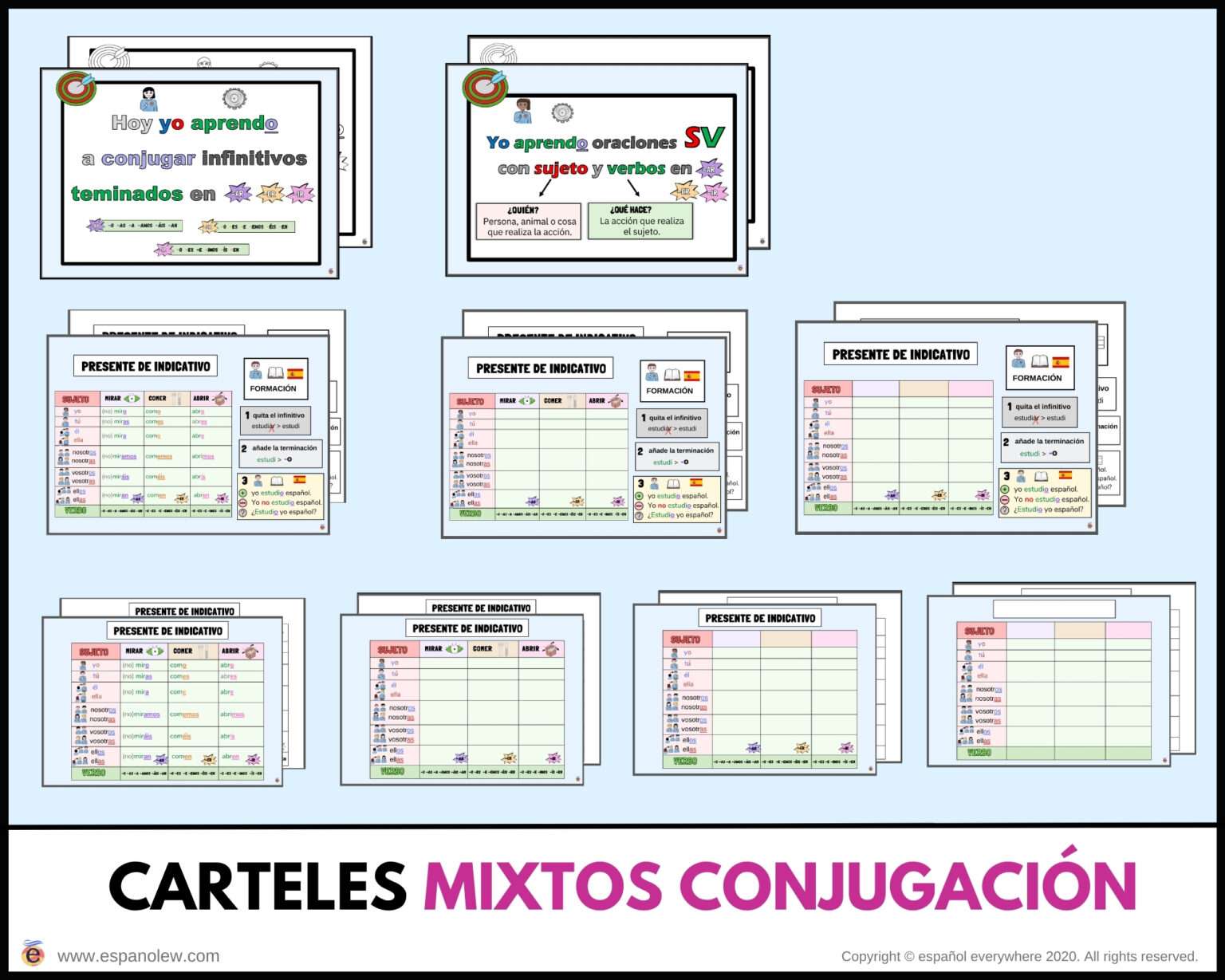 💻 ´Juego de cartas y miniprofe de verbos´-Verbos y conjugación