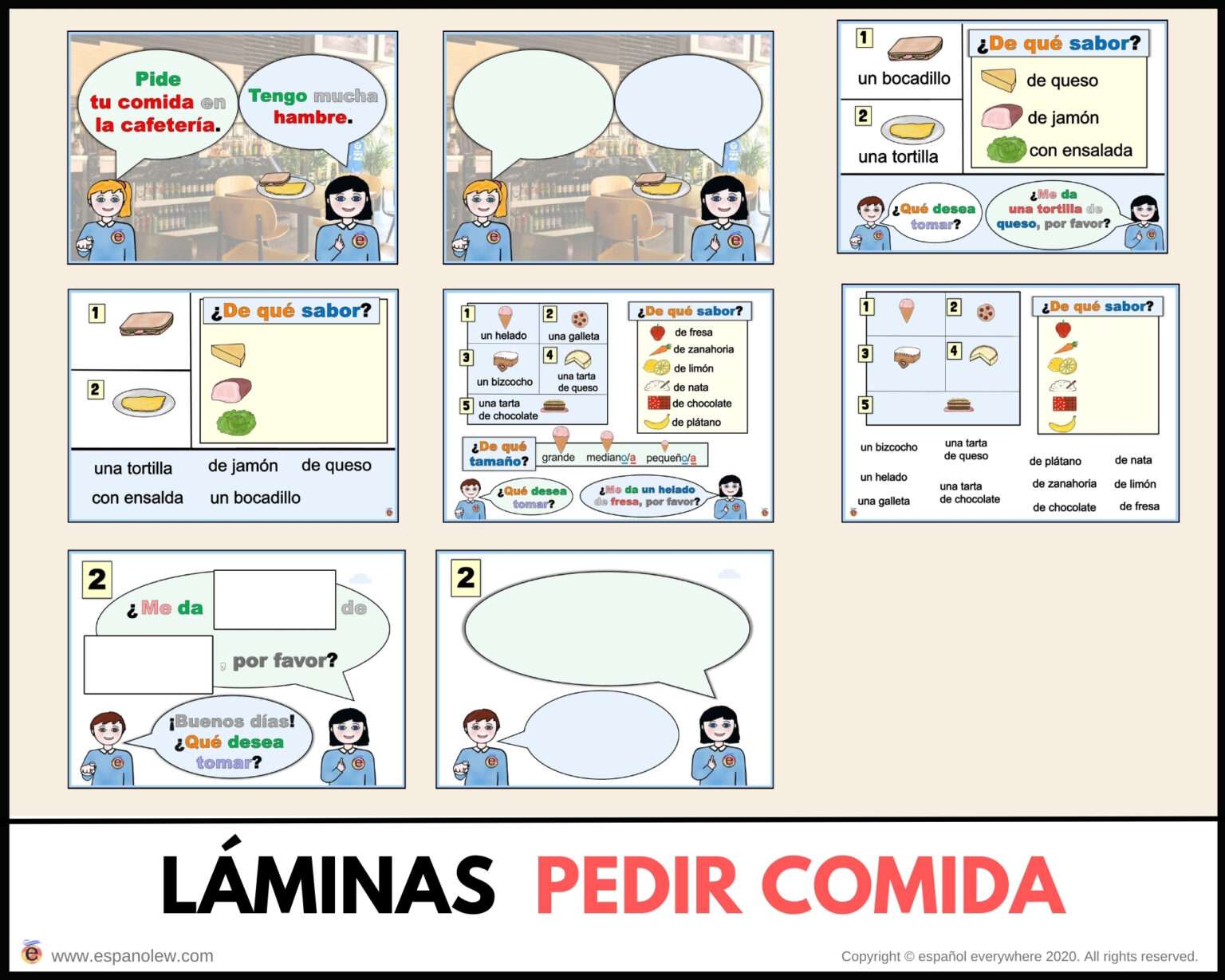 Un diálogo en la cafetería. Cafetería española clase de español menú ...