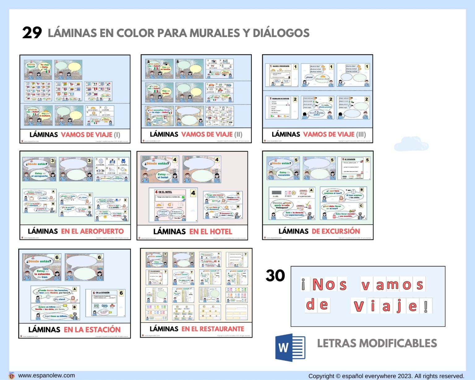 Vocabulario para viajar. Diálogos para viajes en clase de español con ...