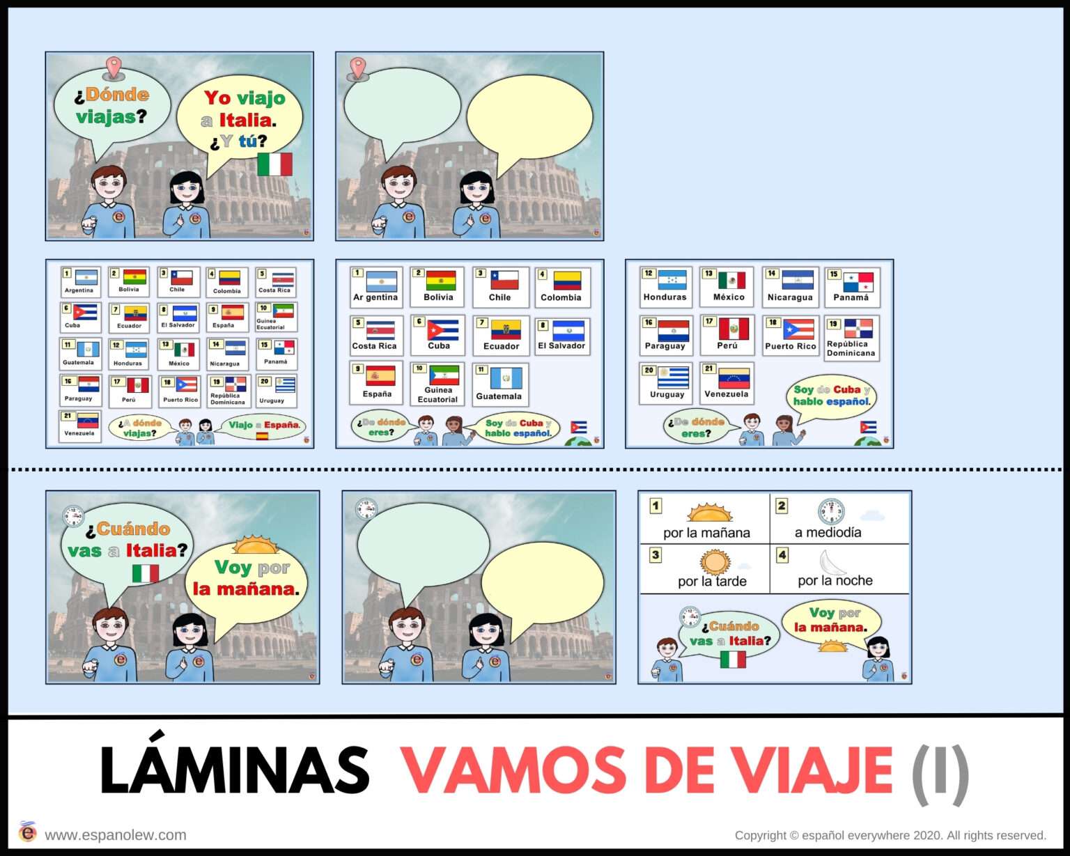 Vocabulario para viajar. Diálogos para viajes en clase de español con ...
