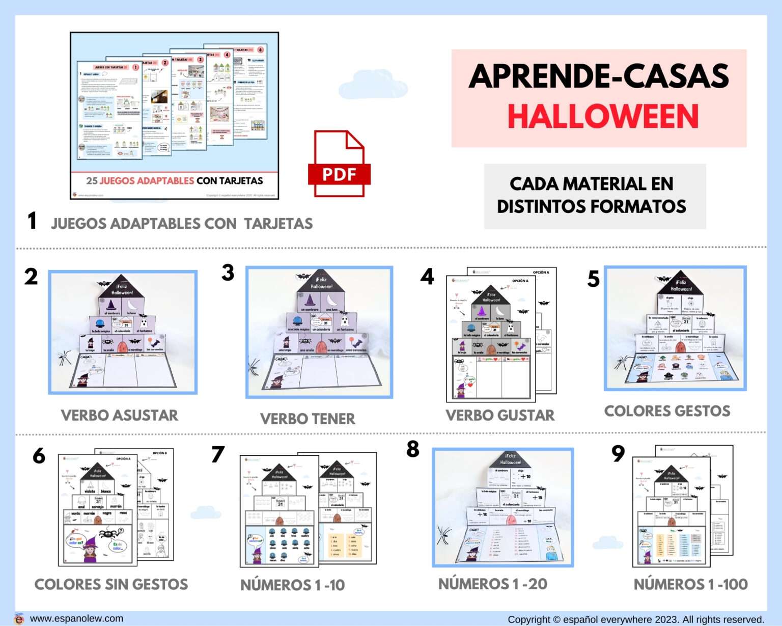 💻 ´Aprende-casas de Halloween´- Vocabulario, conjugación, verbos ...