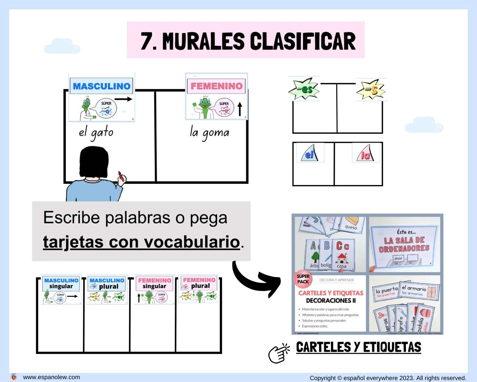 Actividades clasificar sustantivos género y número. Masculino y ...