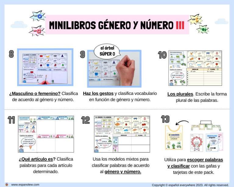 Actividades clasificar sustantivos género y número. Masculino y ...