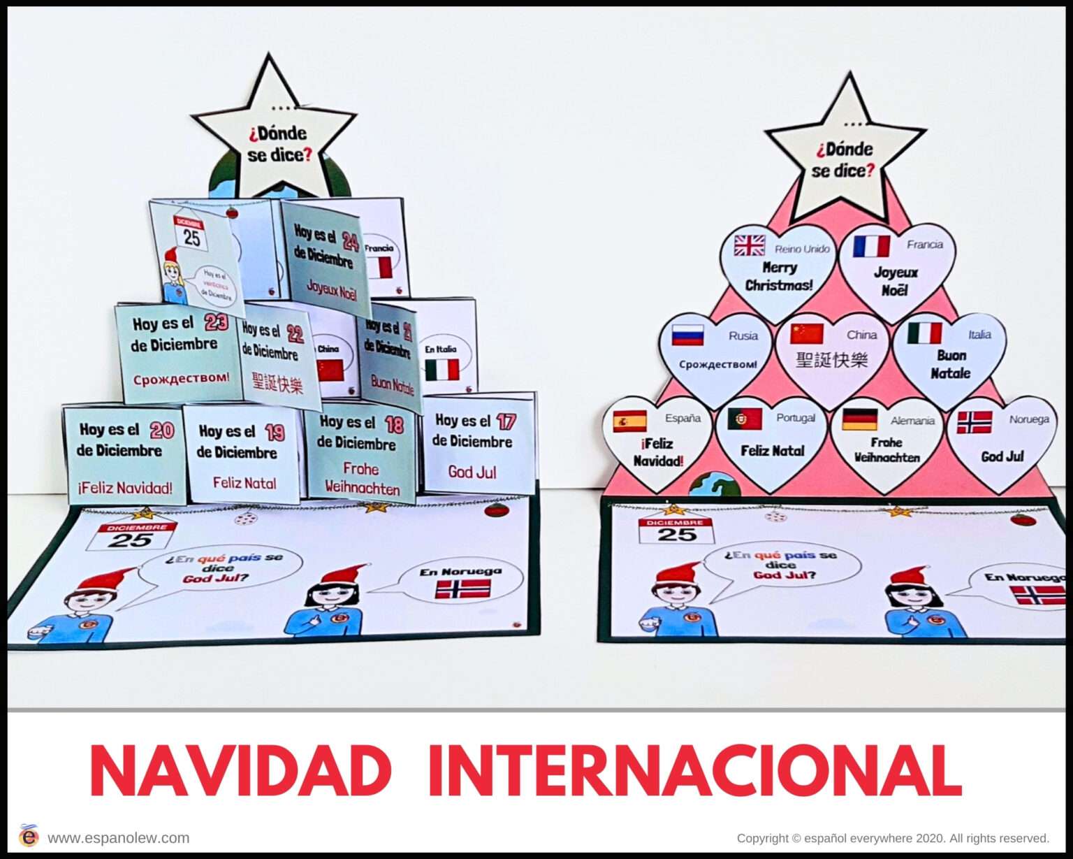 Actividades para Navidad con niños. Países en Navidad. Clase de español ...