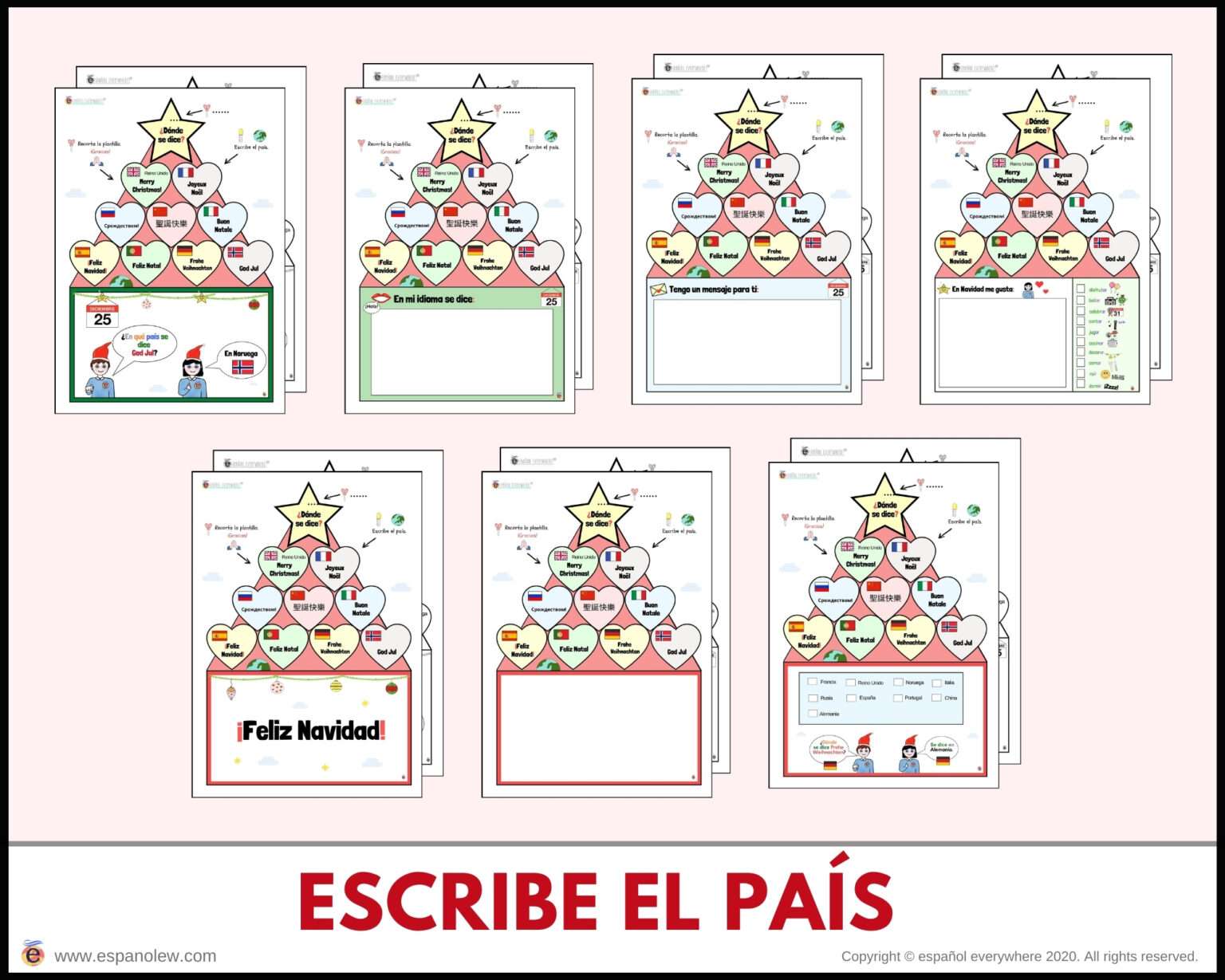 Actividades para Navidad con niños. Países en Navidad. Clase de español ...