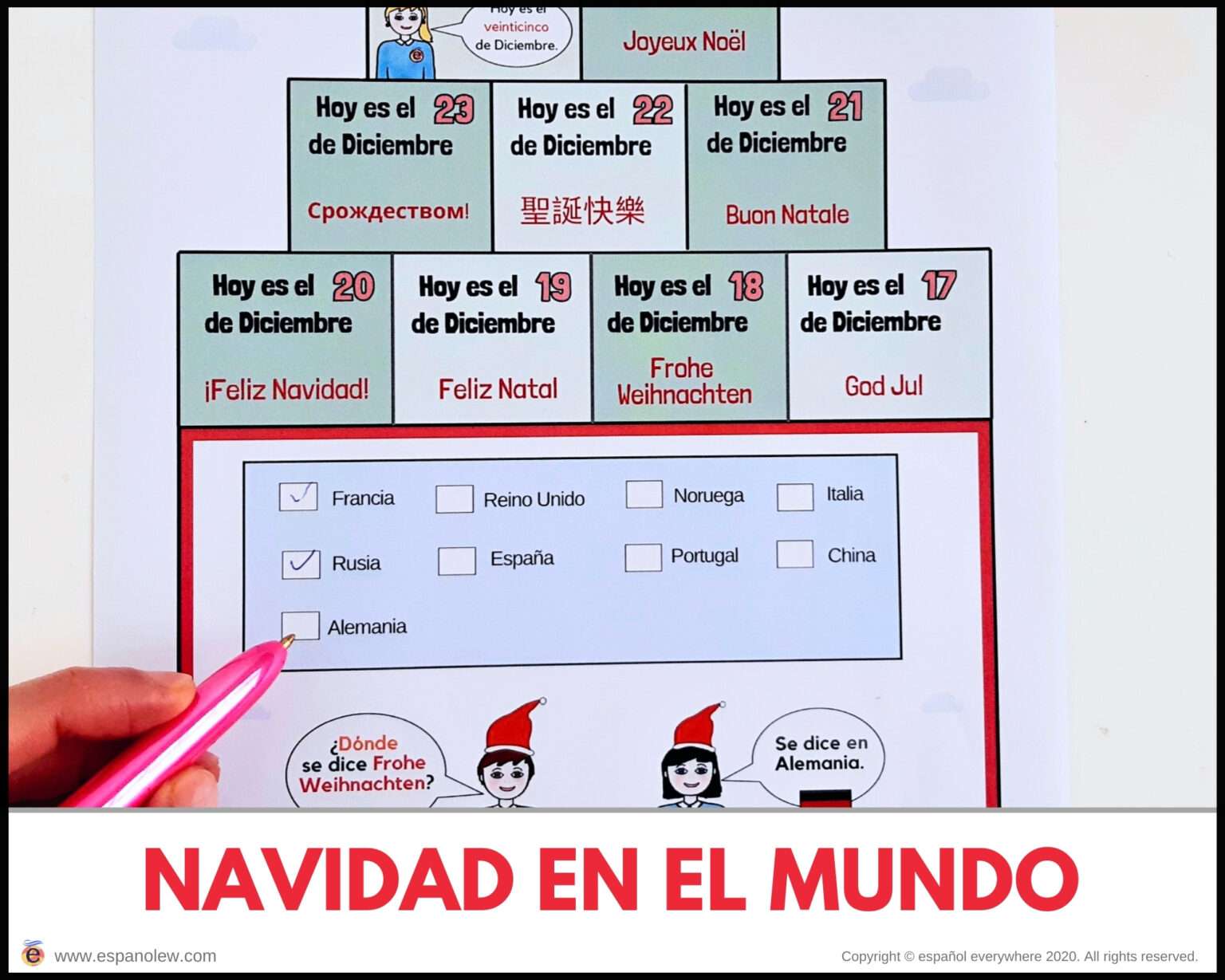 Actividades para Navidad con niños. Países en Navidad. Clase de español ...