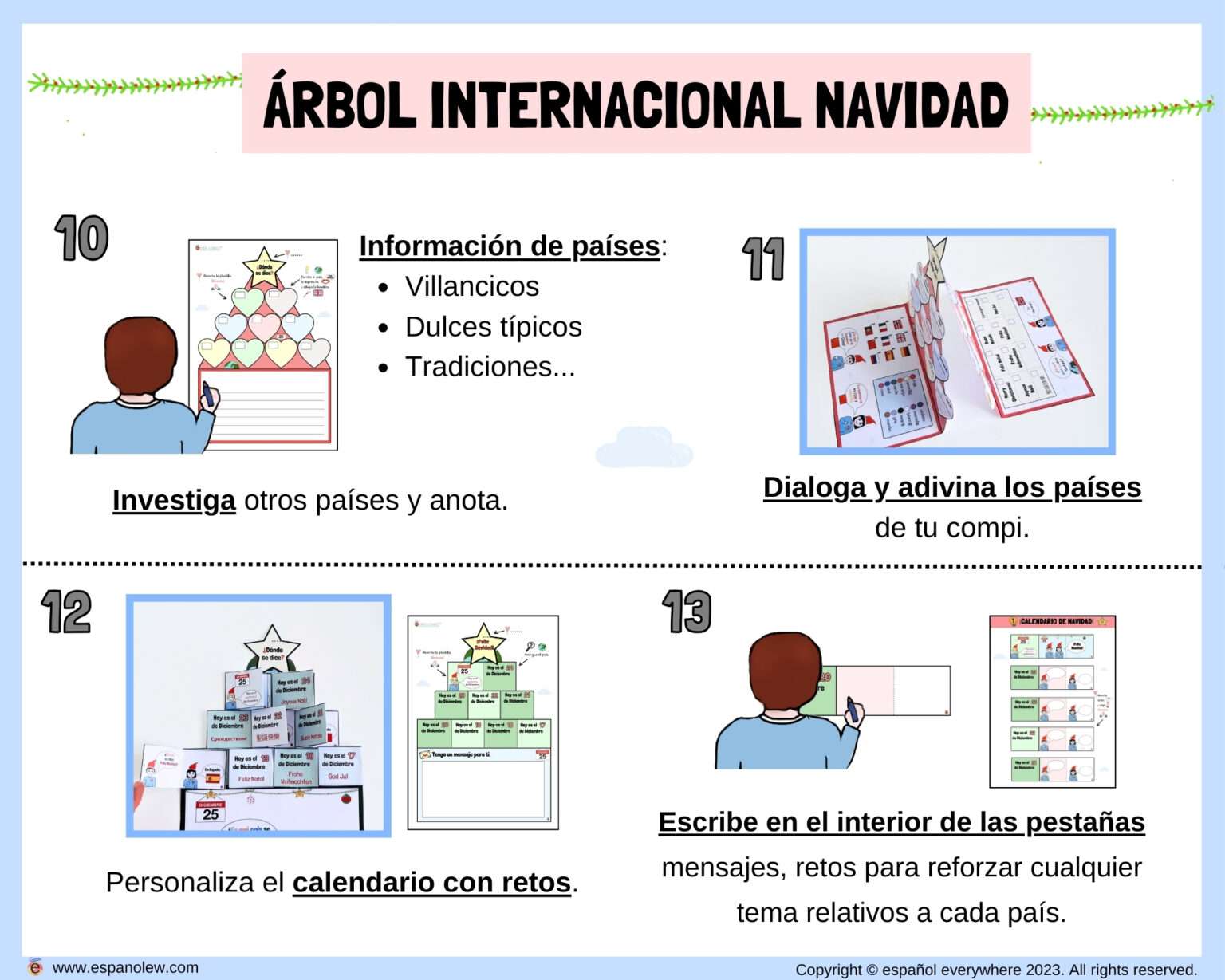Actividades para Navidad con niños. Países en Navidad. Clase de español ...