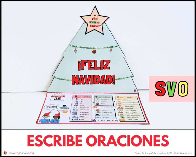 💻 ´Árboles SVO de Navidad´- Pronombres, verbos, oraciones y vocabulario ...