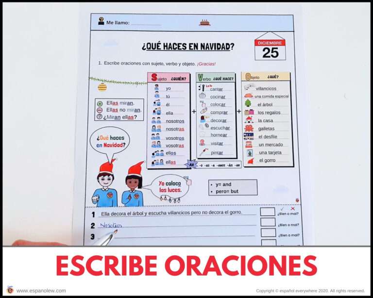 💻 ´Árboles SVO de Navidad´- Pronombres, verbos, oraciones y vocabulario ...