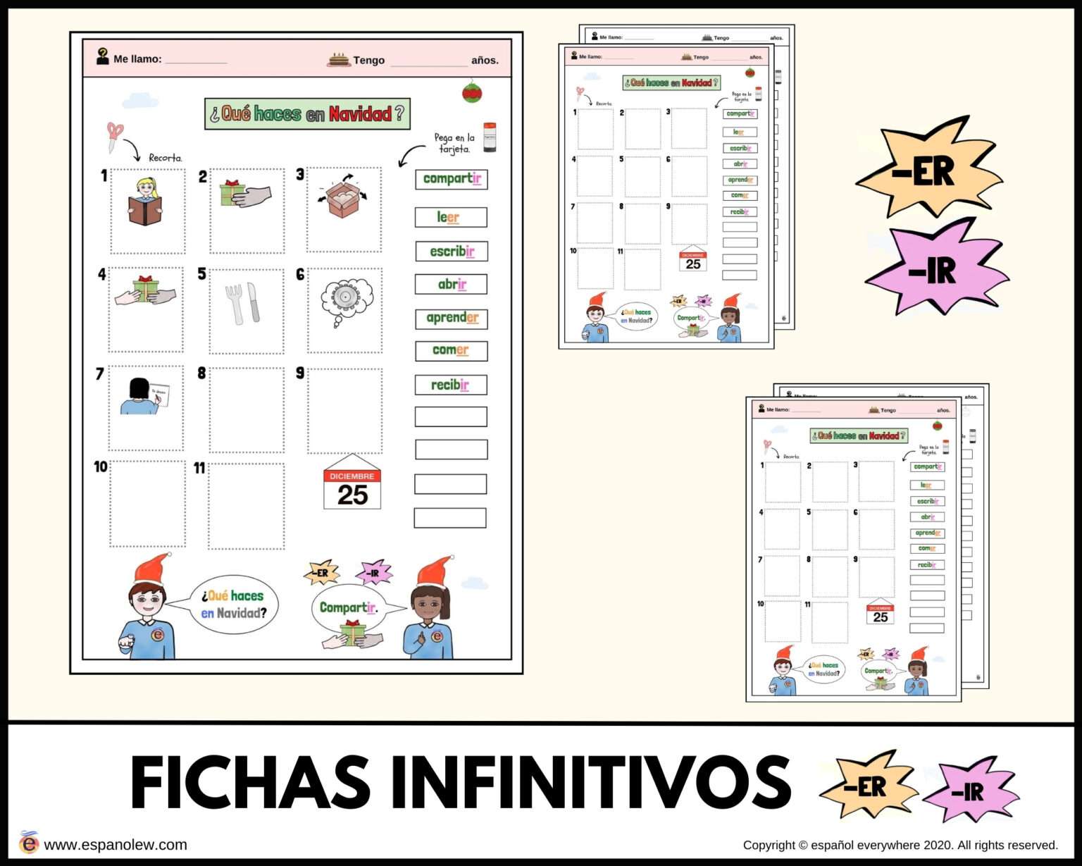 💻 ´Árboles SVO de Navidad´- Pronombres, verbos, oraciones y vocabulario ...