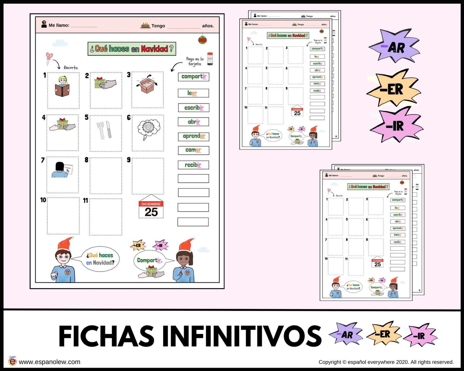 💻 ´Árboles SVO de Navidad´- Pronombres, verbos, oraciones y vocabulario ...