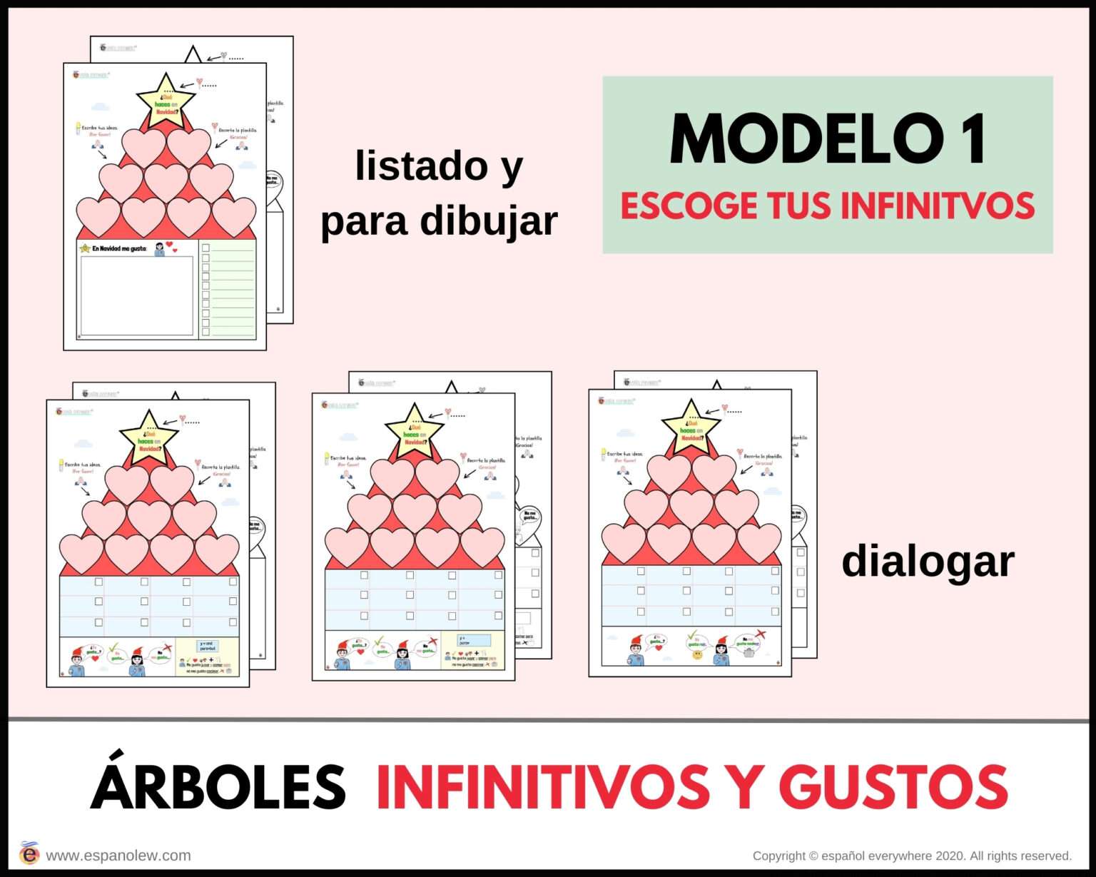 💻 ´Aprende-Árbol de Navidad´- Manualidades y juegos con infinitivos y ...