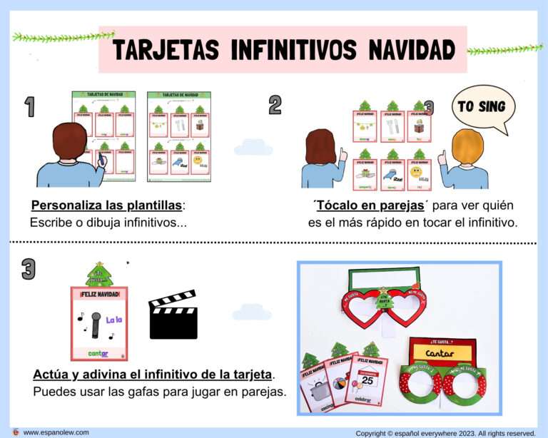 💻 ´Aprende-Árbol de Navidad´- Manualidades y juegos con infinitivos y ...