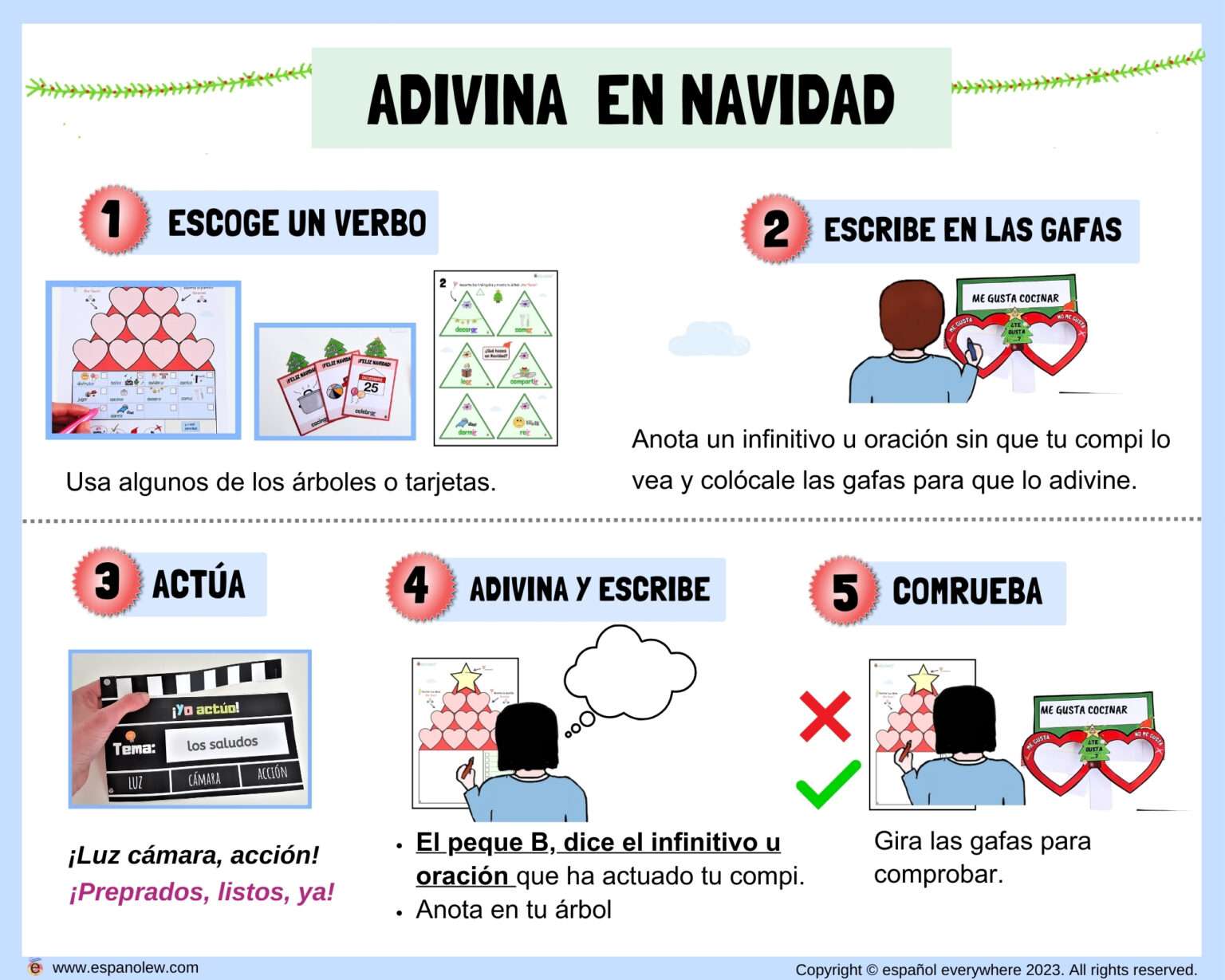 💻 ´Aprende-Árbol de Navidad´- Manualidades y juegos con infinitivos y ...