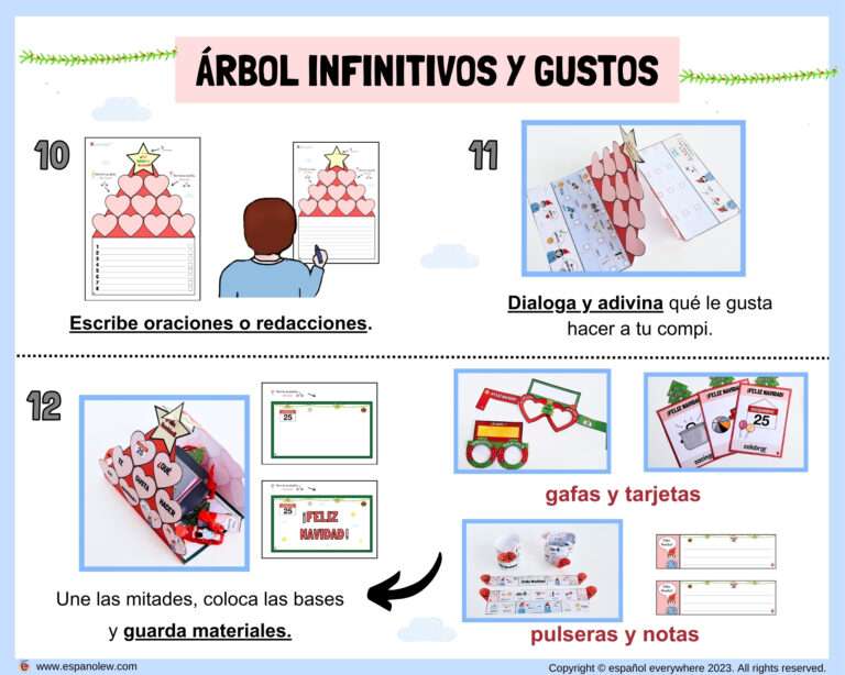 💻 ´Aprende-Árbol de Navidad´- Manualidades y juegos con infinitivos y ...