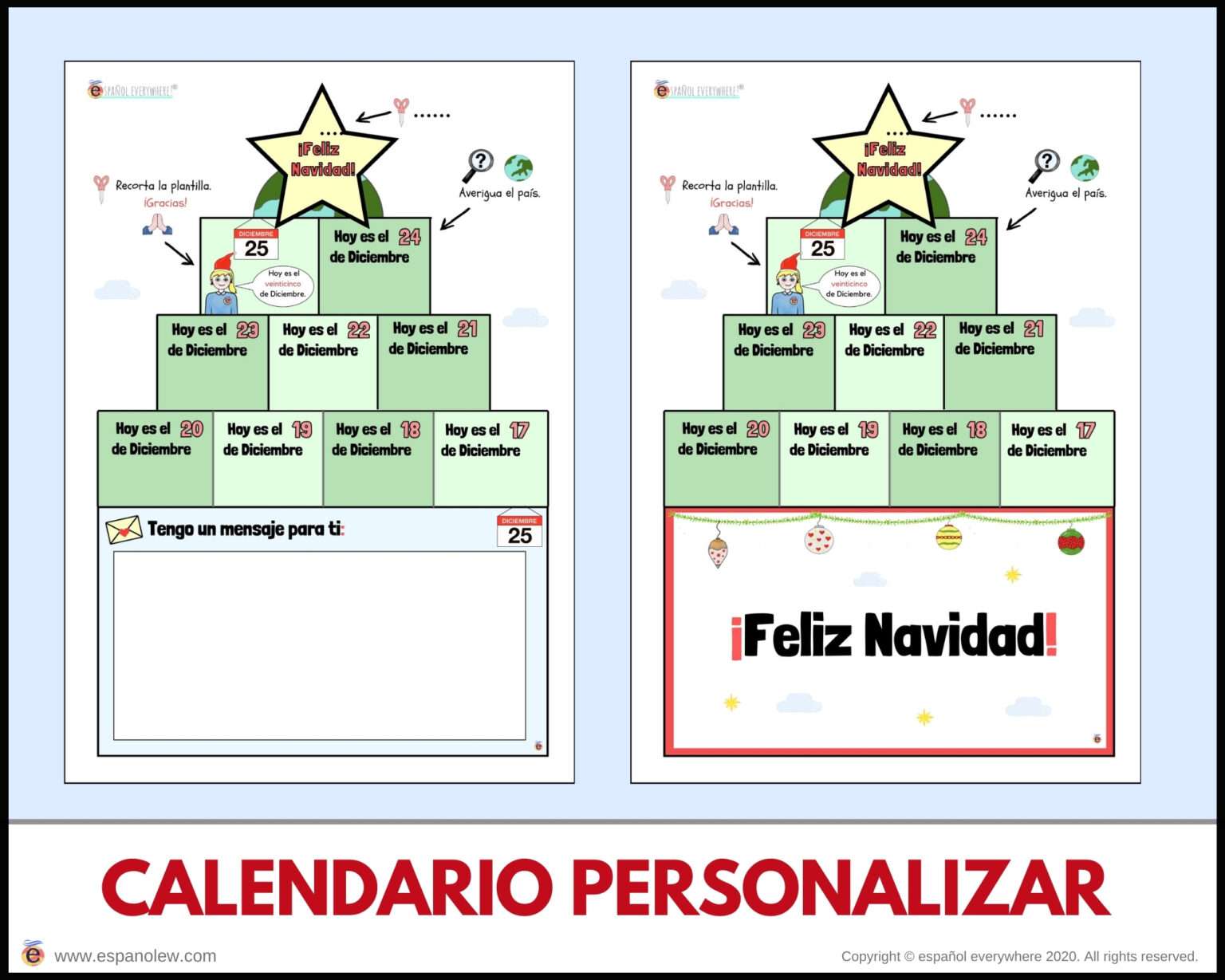 💻 Árbol calendario-mensaje regalo de Navidad´- Fechas, sobre mí ...