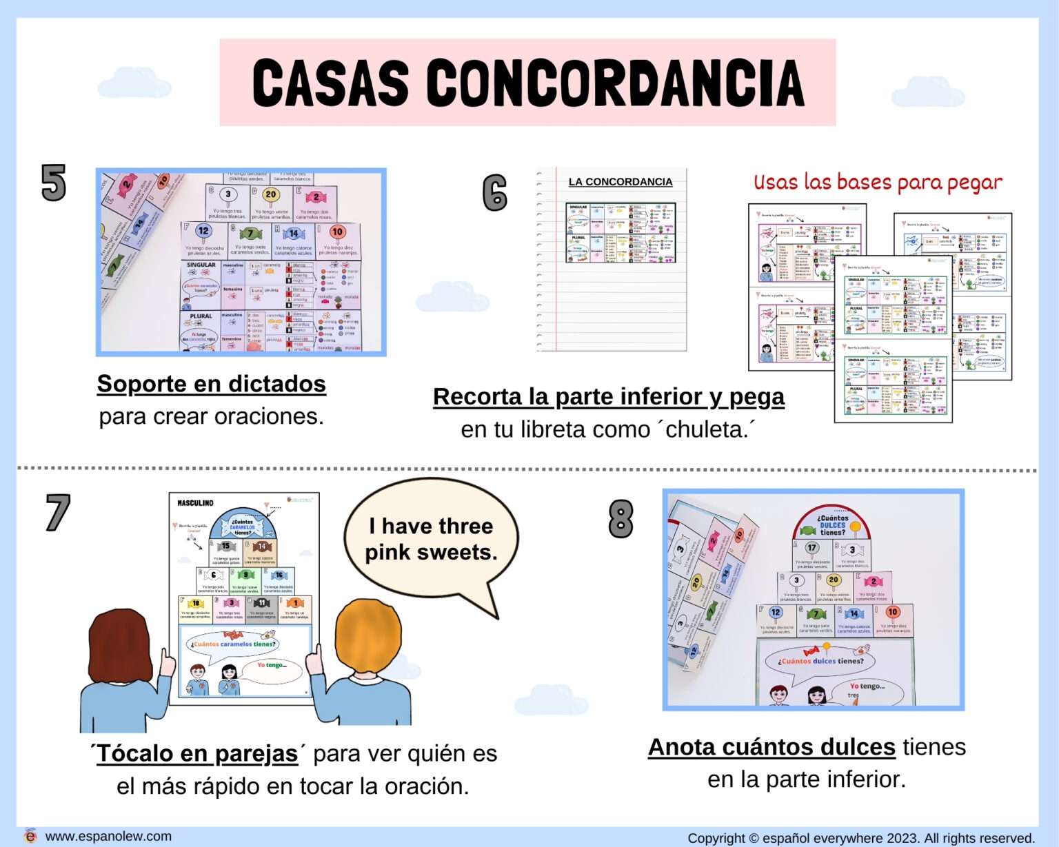 💻 ´Casas Concordancia´- Oraciones verbo tener, números y colores ...