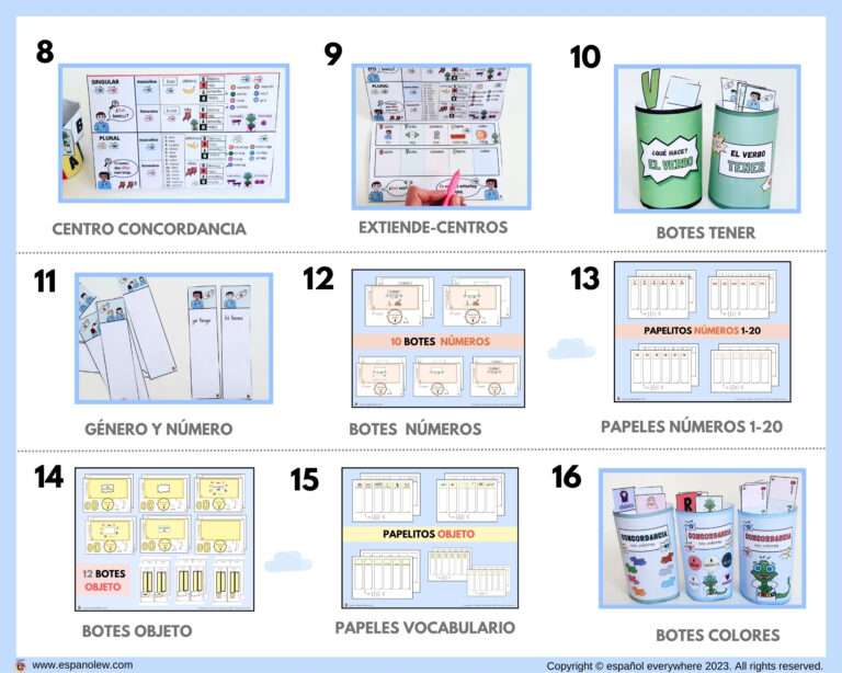 | 🌈Concordancia de sustantivos. Números, vocabulario y colores.